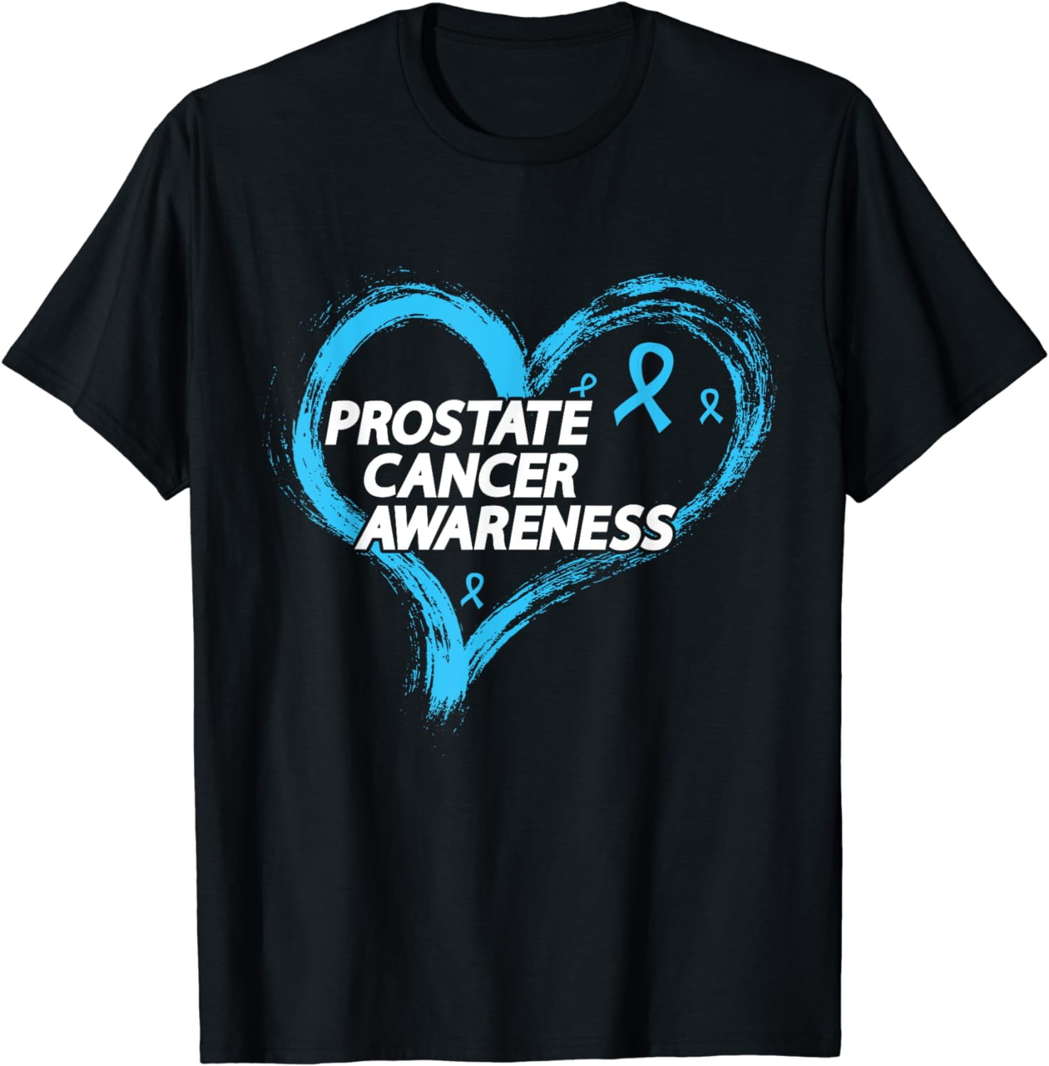 Prostate Cancer Awareness Light Blue Ribbon Survivor T-Shirt - Walmart.com