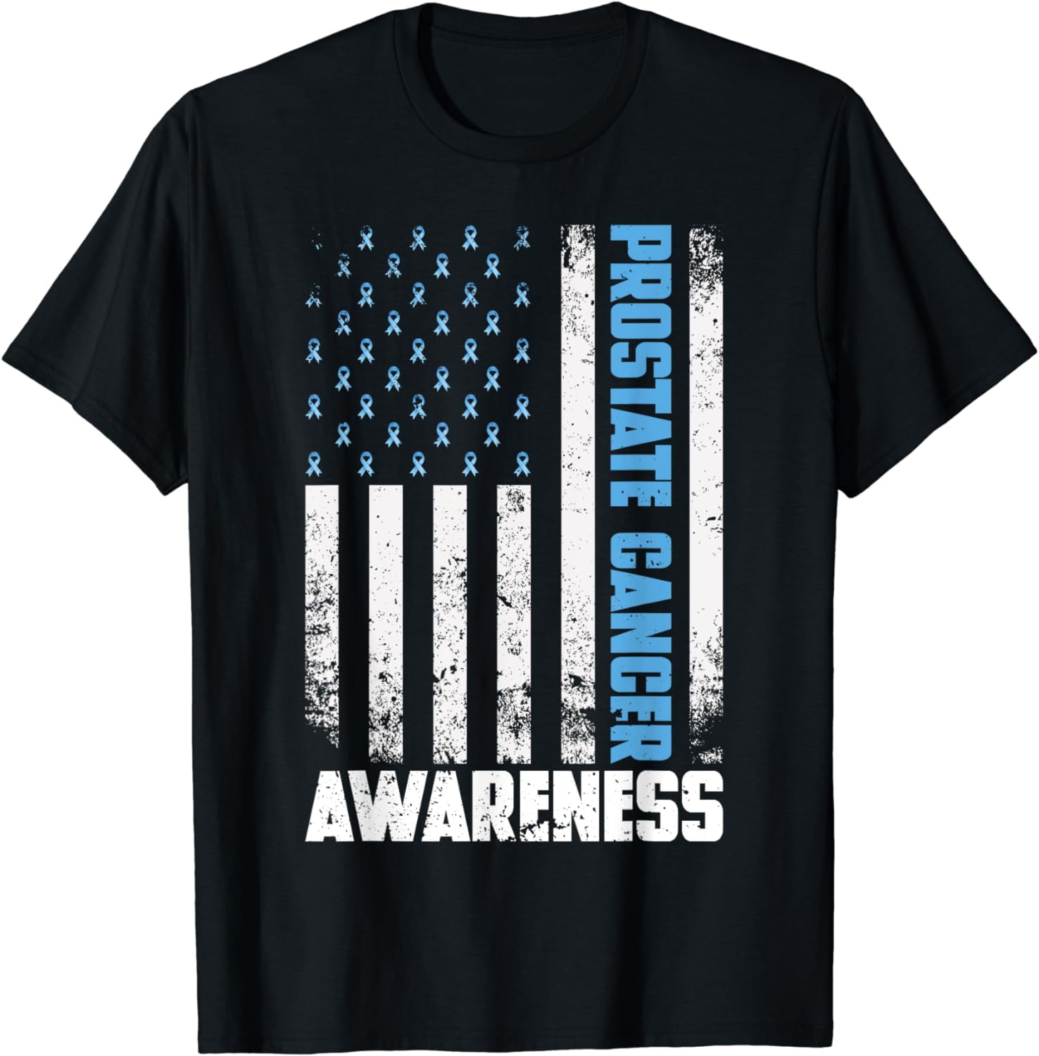 Prostate Cancer Awareness Light Blue Ribbon Survivor T-Shirt - Walmart.com