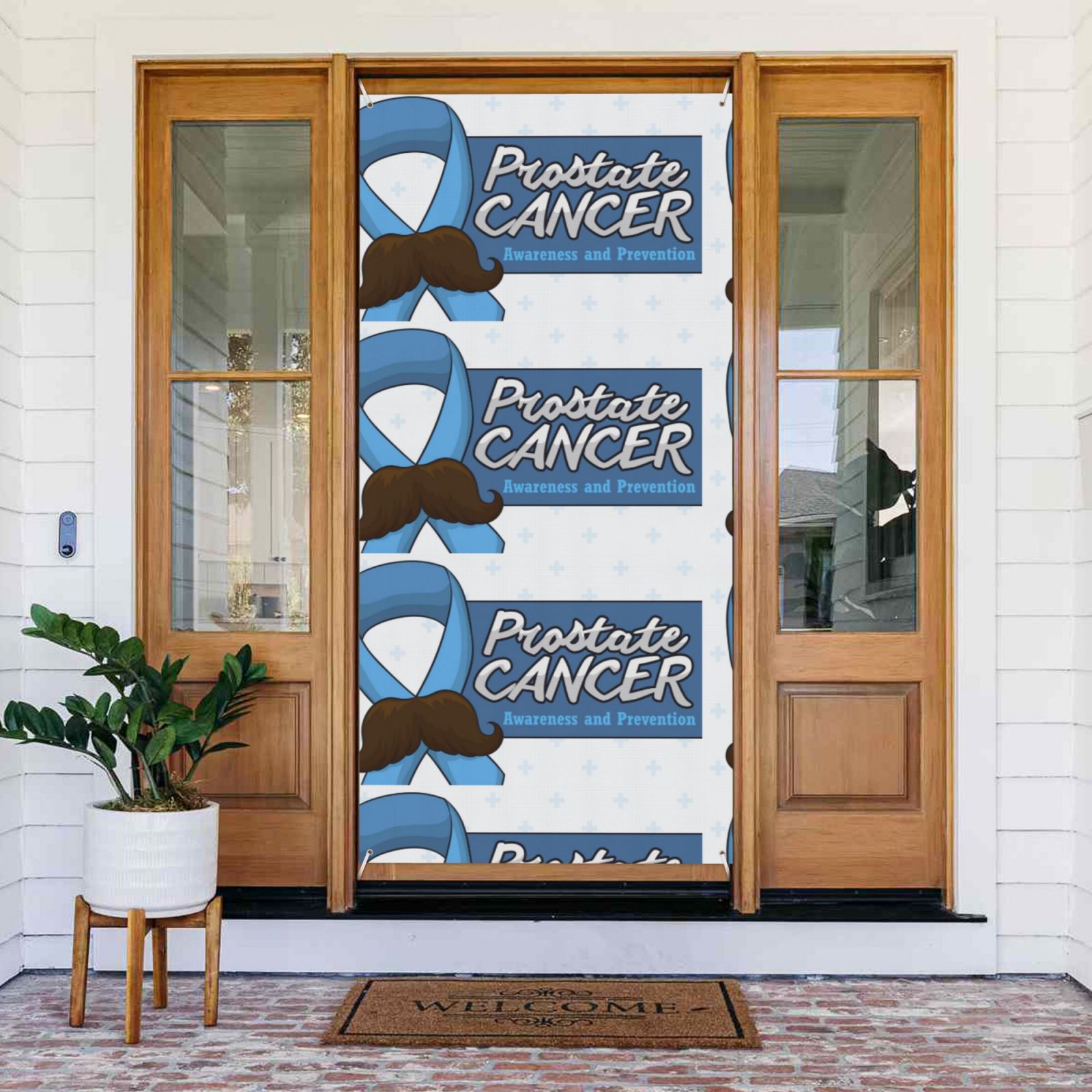 Prostate Cancer Awareness Month Blue Ribbon Door Cover Decoration ...