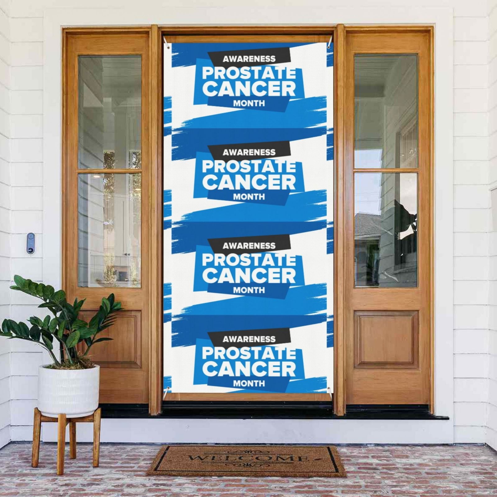 Prostate Cancer Awareness Month Blue Ribbon Door Cover Decoration ...