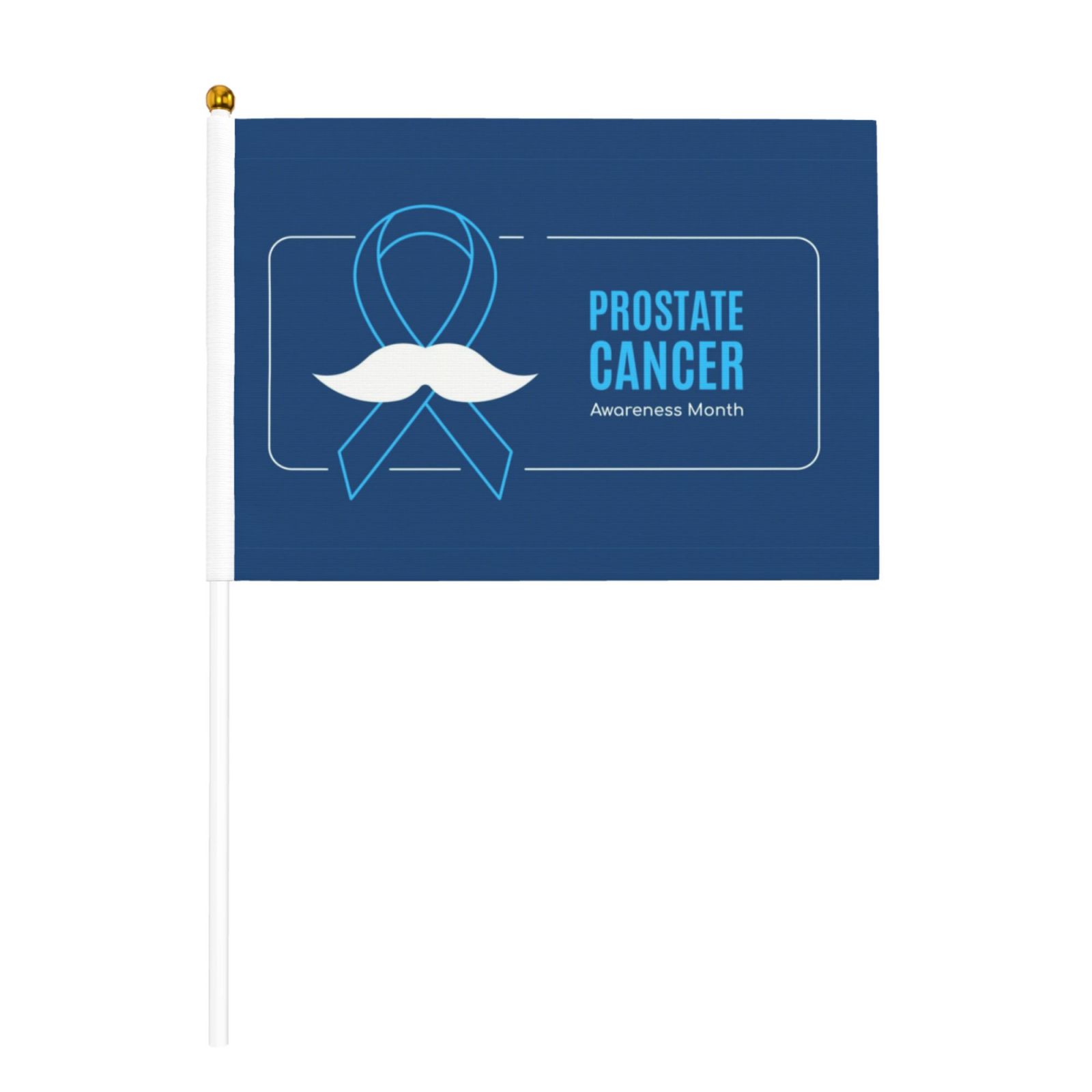 Prostate Cancer Awareness Month Blue Ribbon Flag Small Mini Hand Held ...