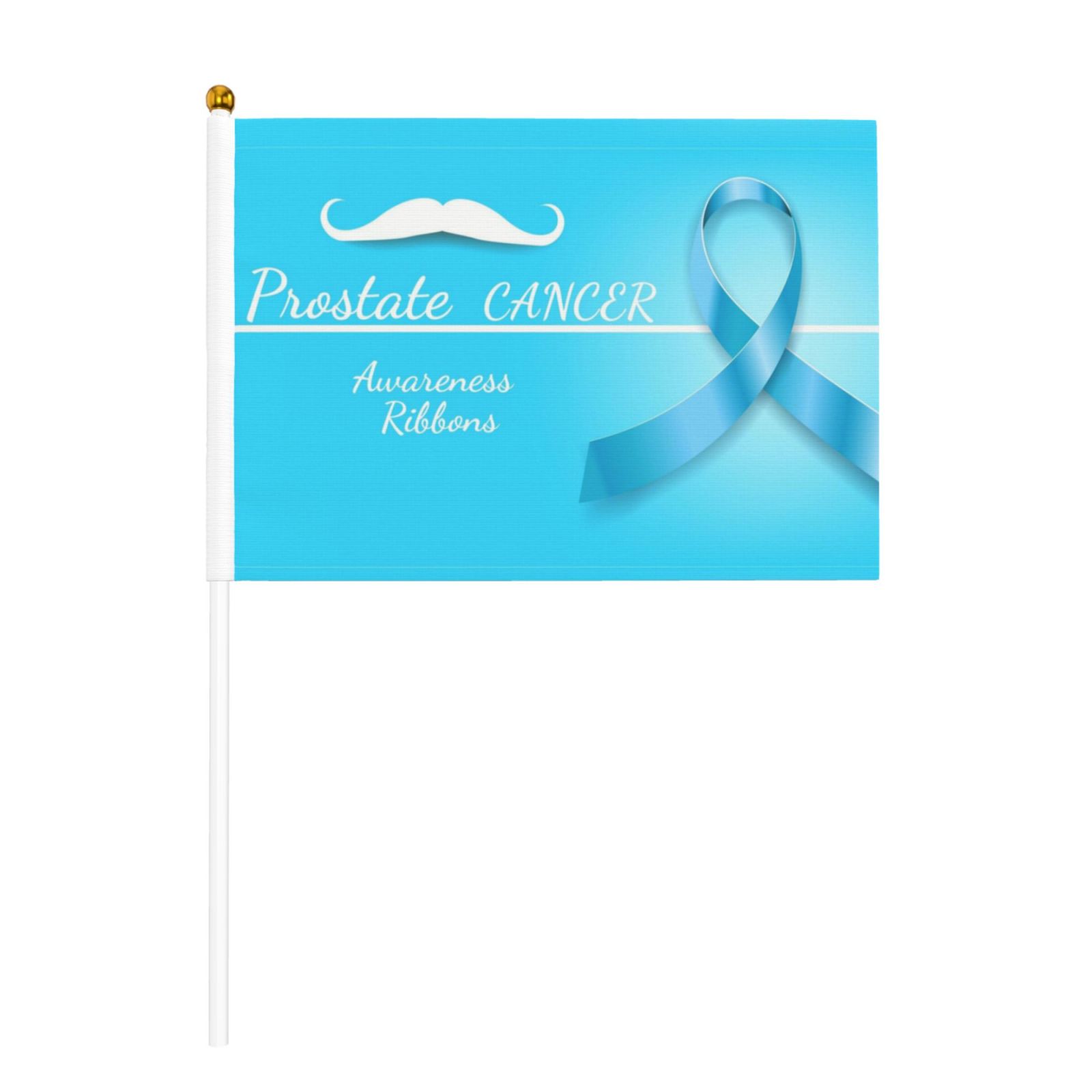 Prostate Cancer Awareness Month Blue Ribbon Flag Small Mini Hand Held ...