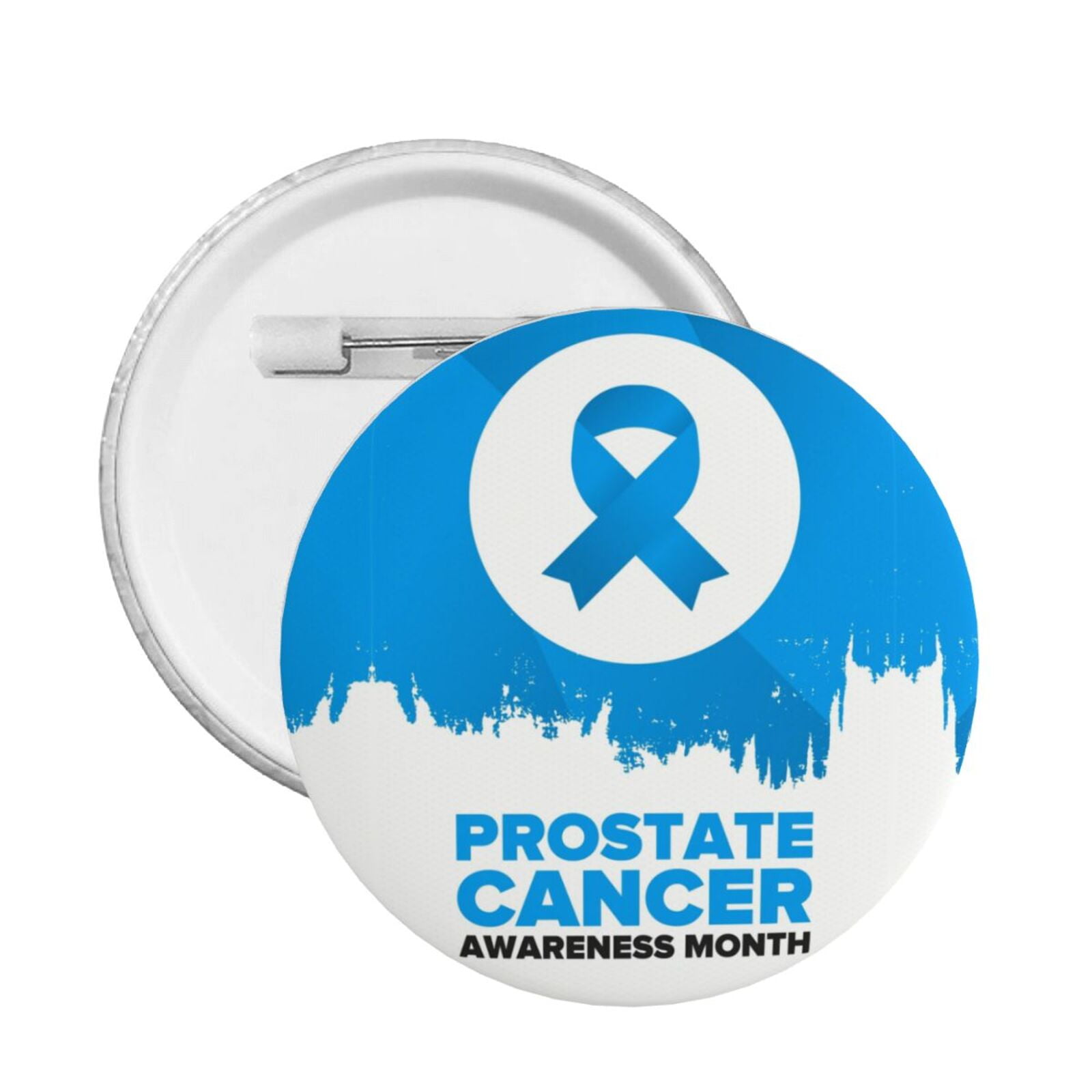 Prostate Cancer Awareness Month Blue Ribbon Pin Button Badge ...