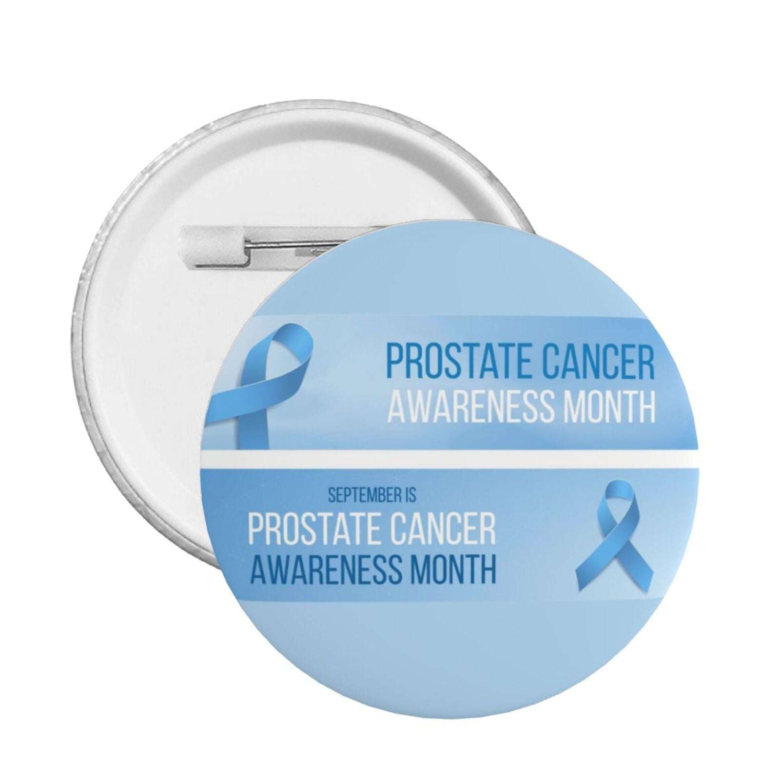 Prostate Cancer Awareness Month Blue Ribbon Pin Button Badge ...