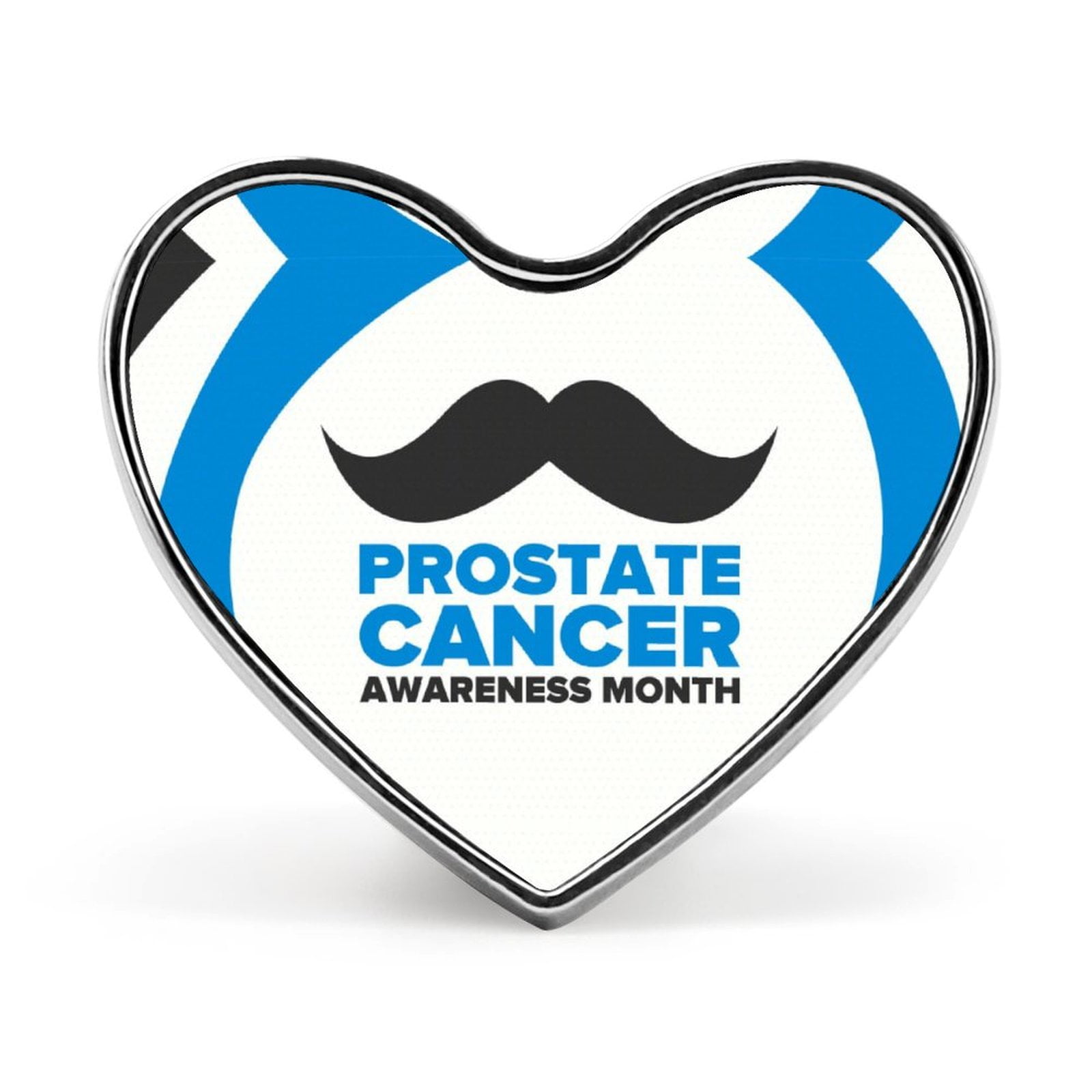 Prostate Cancer Awareness Month Blue Ribbon Pins Heart Buttons Enamel ...