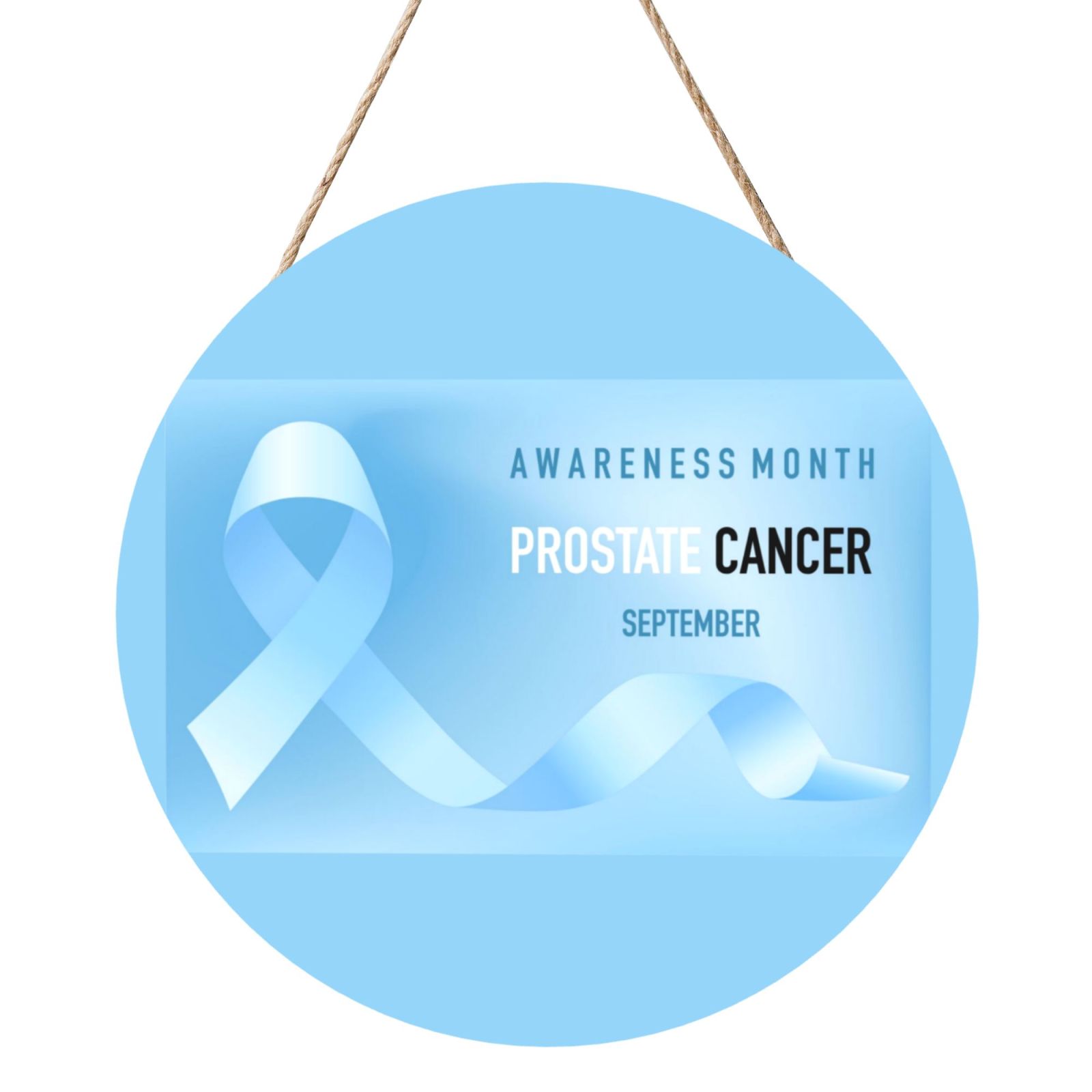 Prostate Cancer Awareness Month Blue Ribbon Wooden Hanging Sign ...