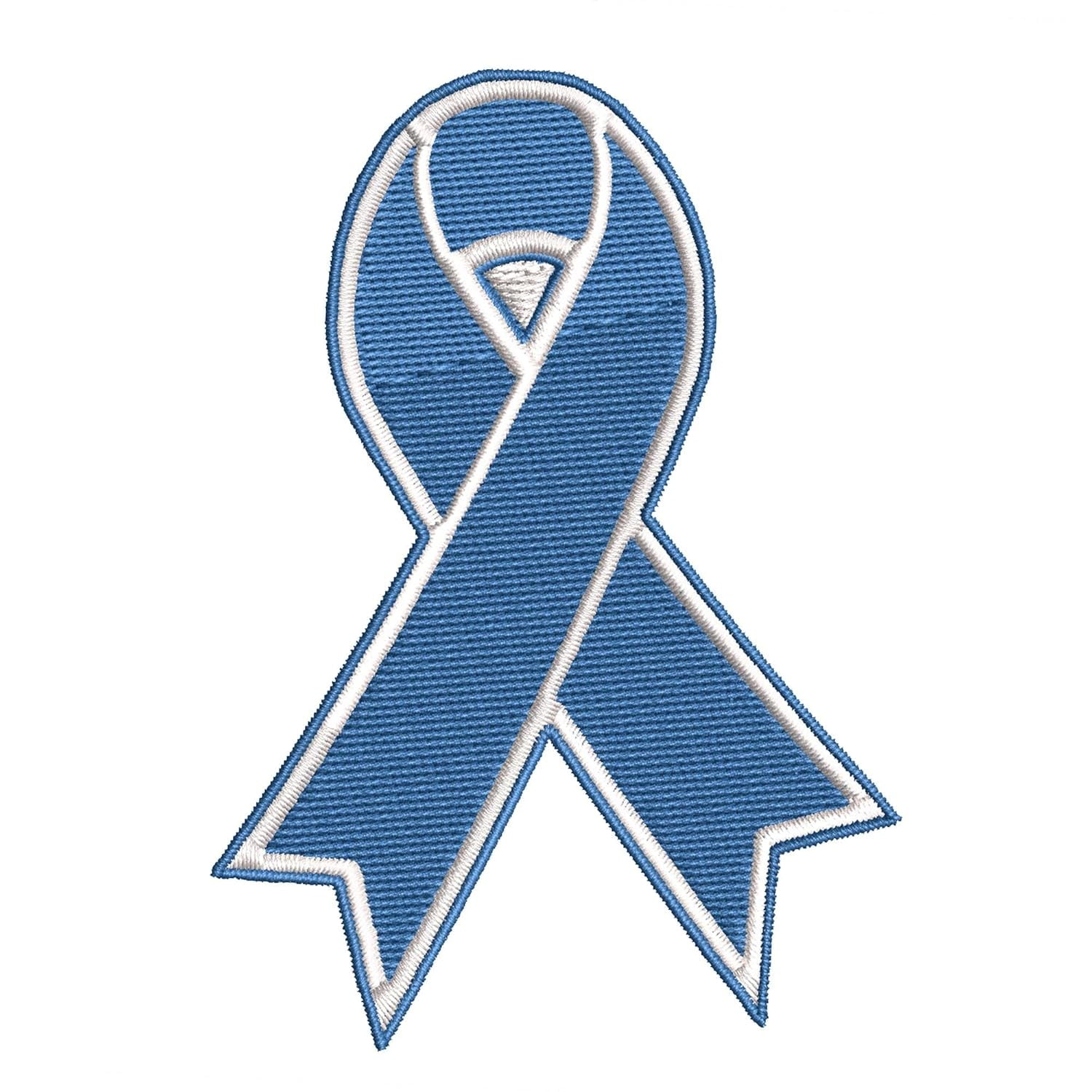 Prostate Cancer Blue Ribbon Patch Embroidered Iron-on/Sew-on Decorative ...