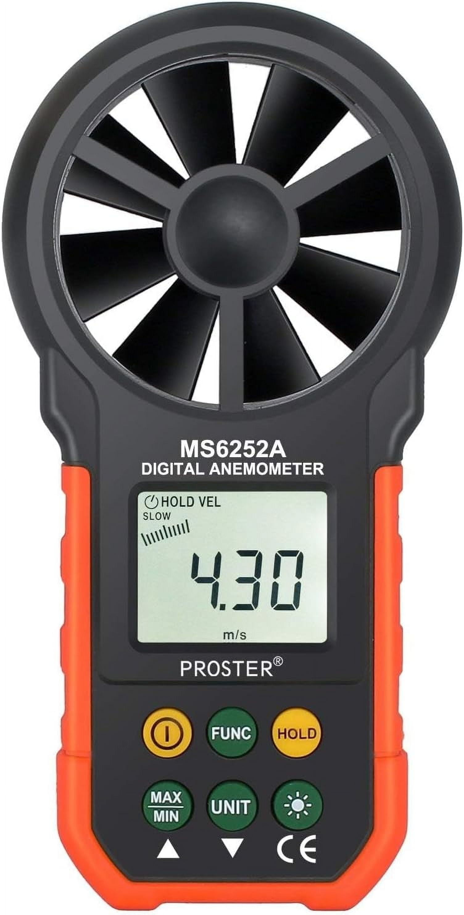 Proster Handheld Digital Anemometer - Portable Wind Speed Meter CFM ...
