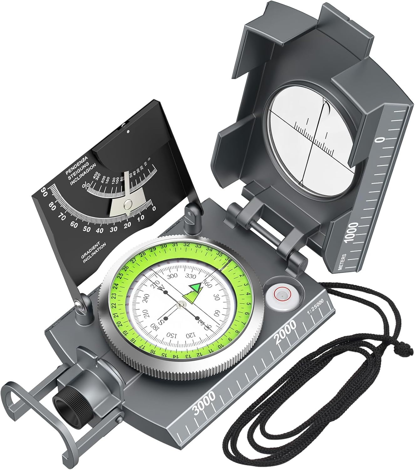 Proster IP65 Compass Hiking Survival - Lensatic Sighting Compass for ...