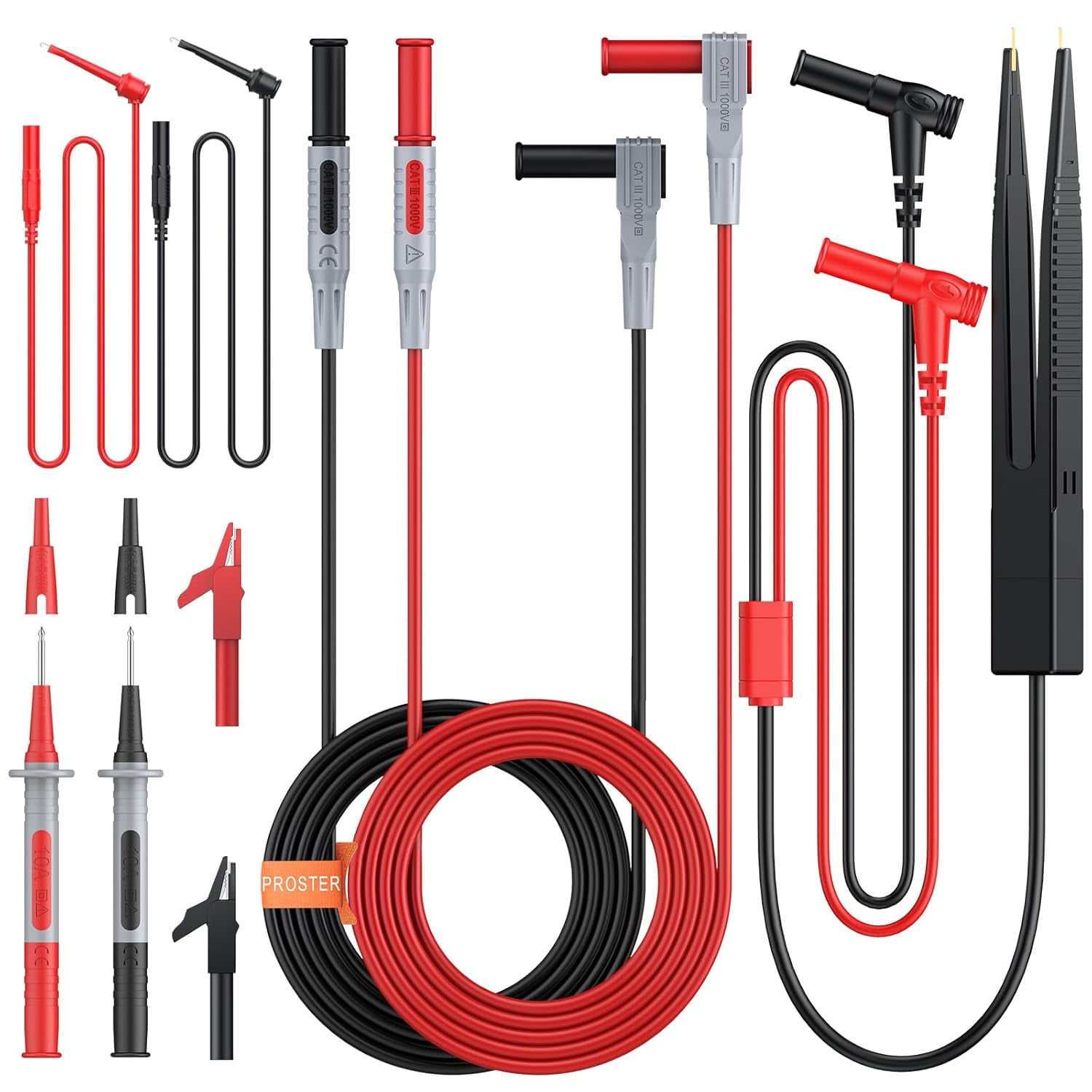 Proster Multi Test Leads Kit - Electrical Multimeter Test Lead with ...