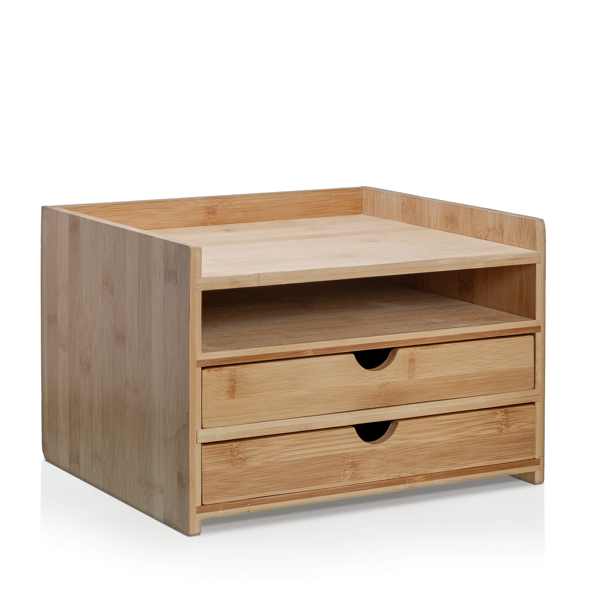 Artistic Eco-Friendly Bamboo Curves Desk Organizer, 7 1/4 x 4 3/4 x 5 1 ...