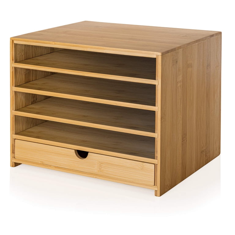 Prosumer's Choice, Bamboo Paper Organizer, Four Cubby, with Drawer ...