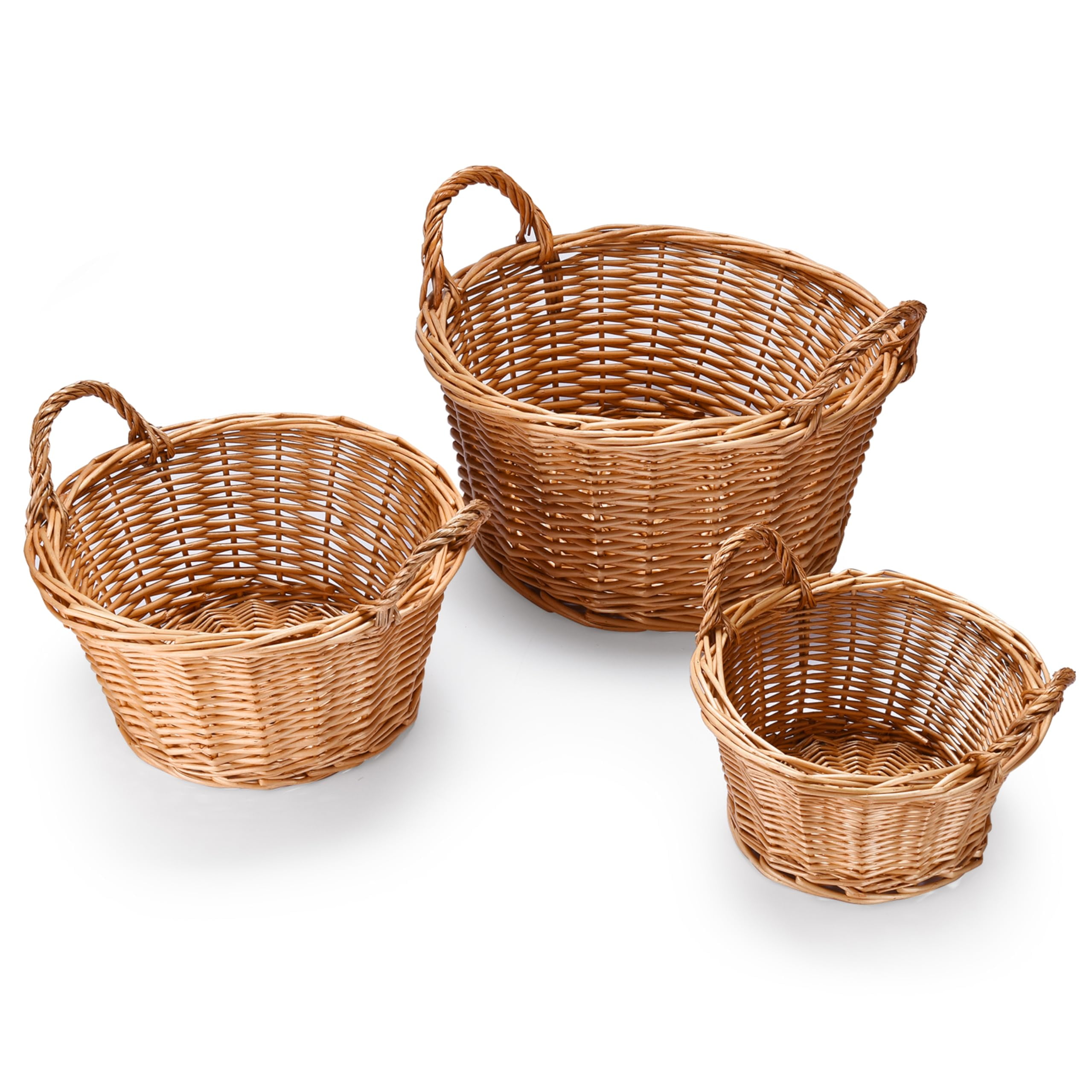 Prosumers Choice Wicker Basket Set of 3 - Wooden Bamboo Like Storage ...
