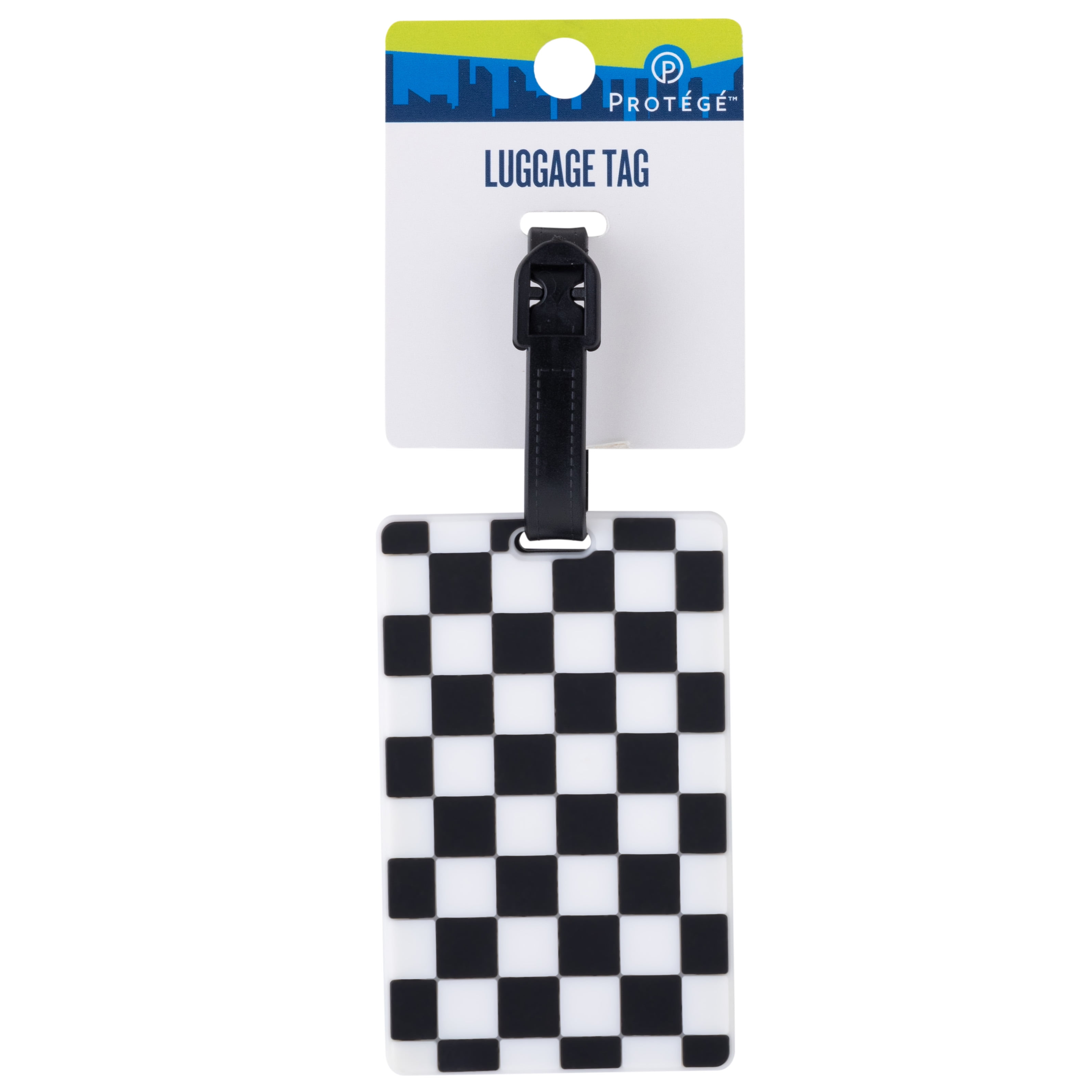 Protégé Adult Black and White Checkered PVC Luggage Tag - Walmart.com