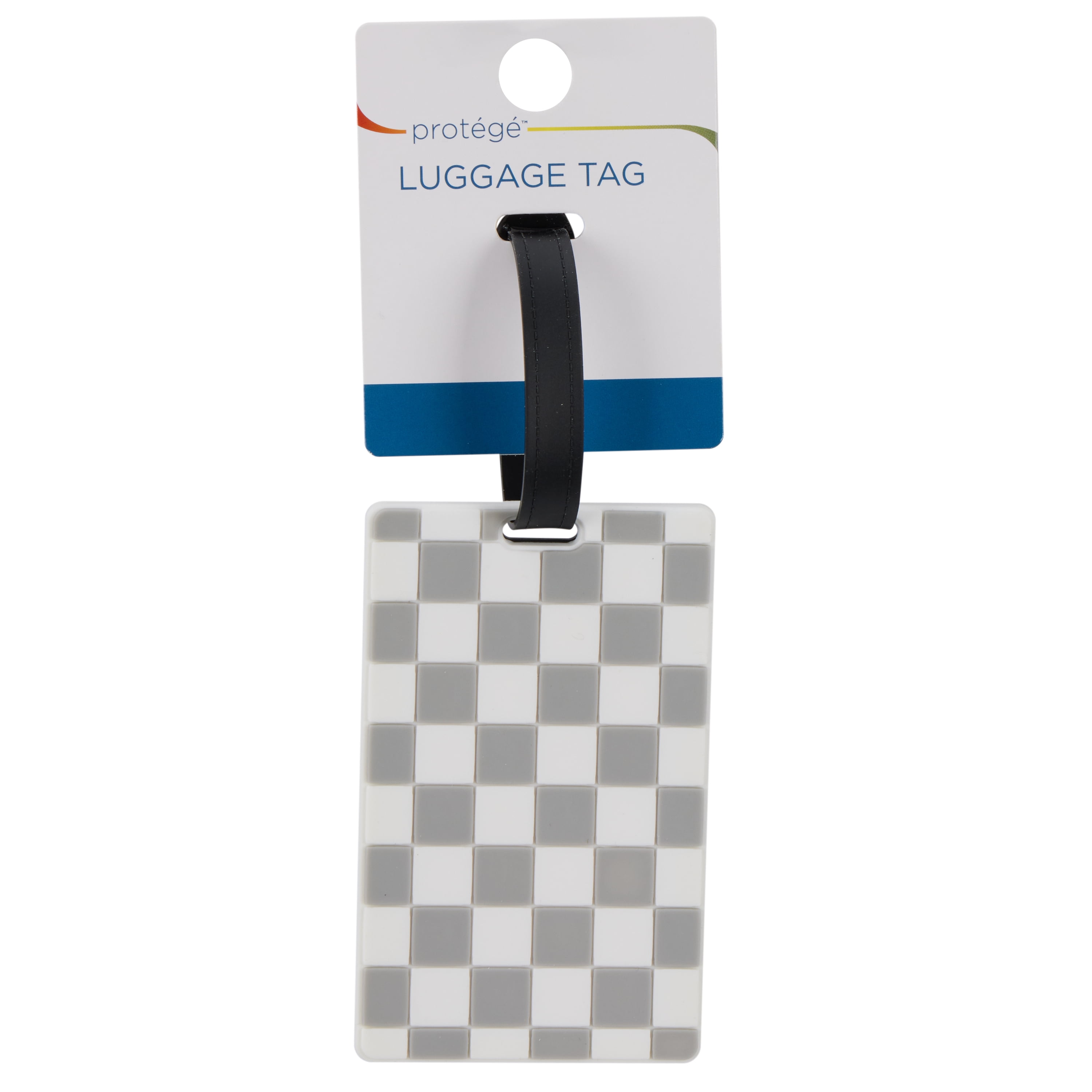 Protégé Adult Mouse Grey & White Checkered PVC Luggage Tag - Walmart.com