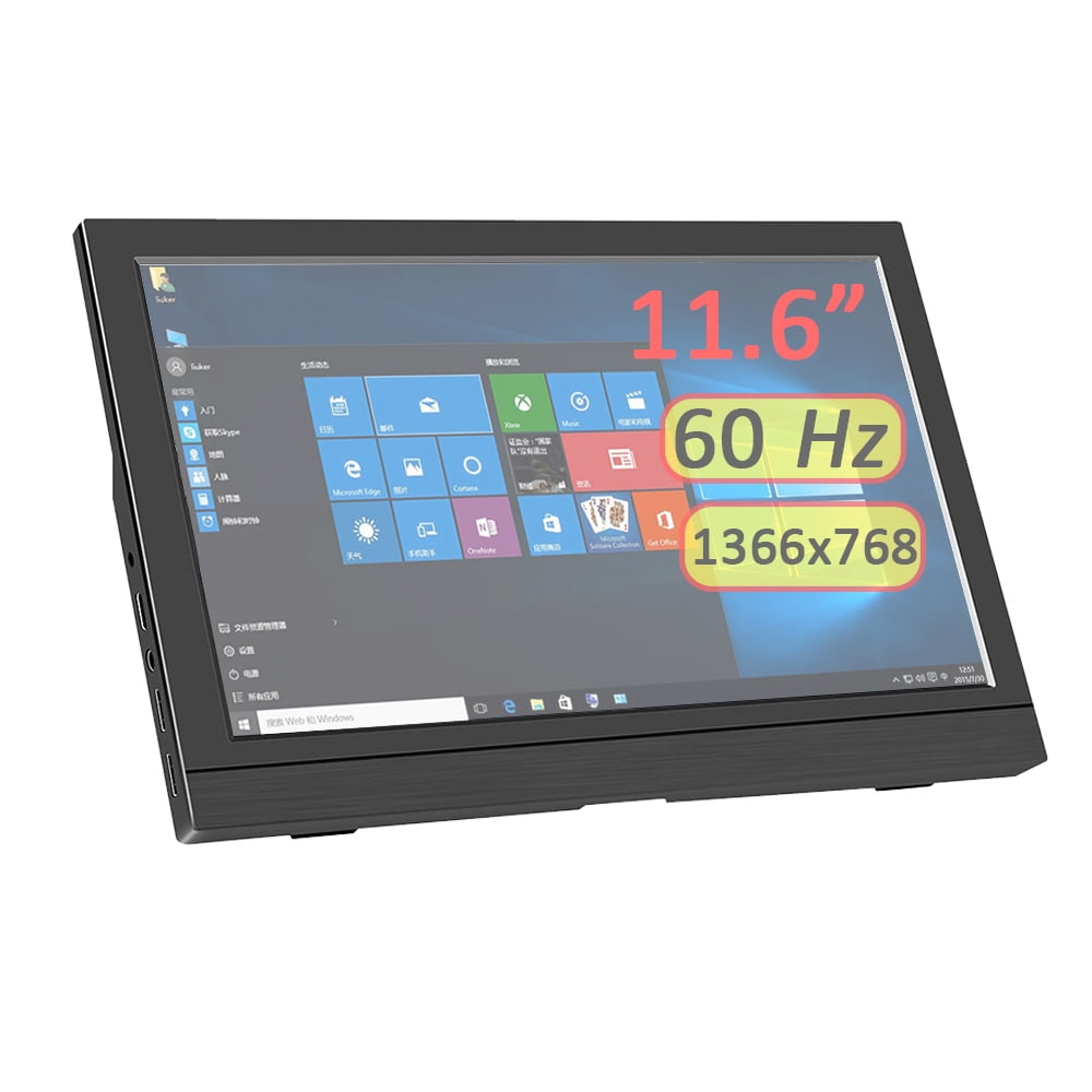 Protable Monitor 11.6 Inch 1366x768 60Hz Secondary Monitor With Hidden ...