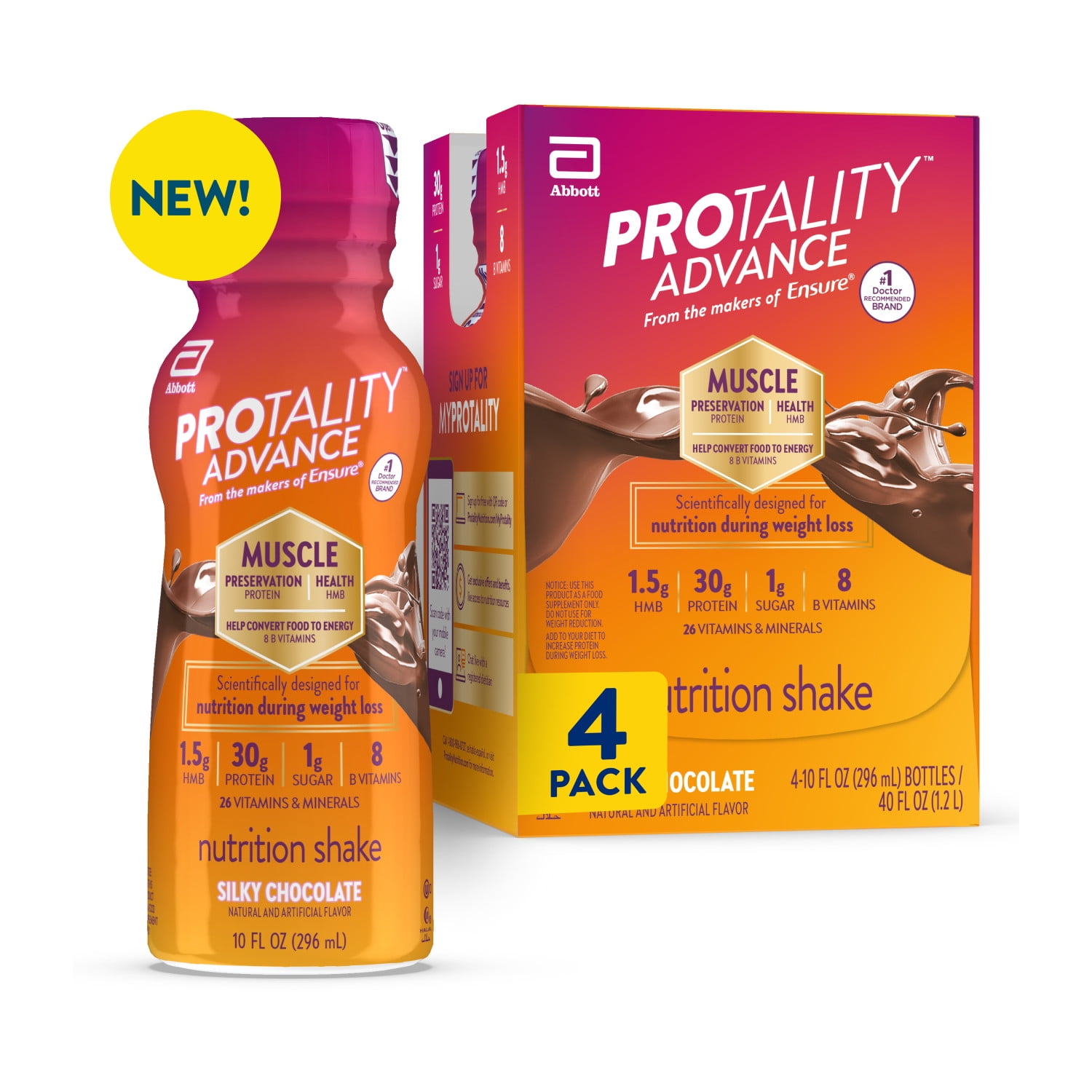 PROTALITY Advance Nutrition Shake | Silky Chocolate | 10-fl-oz Bottles ...