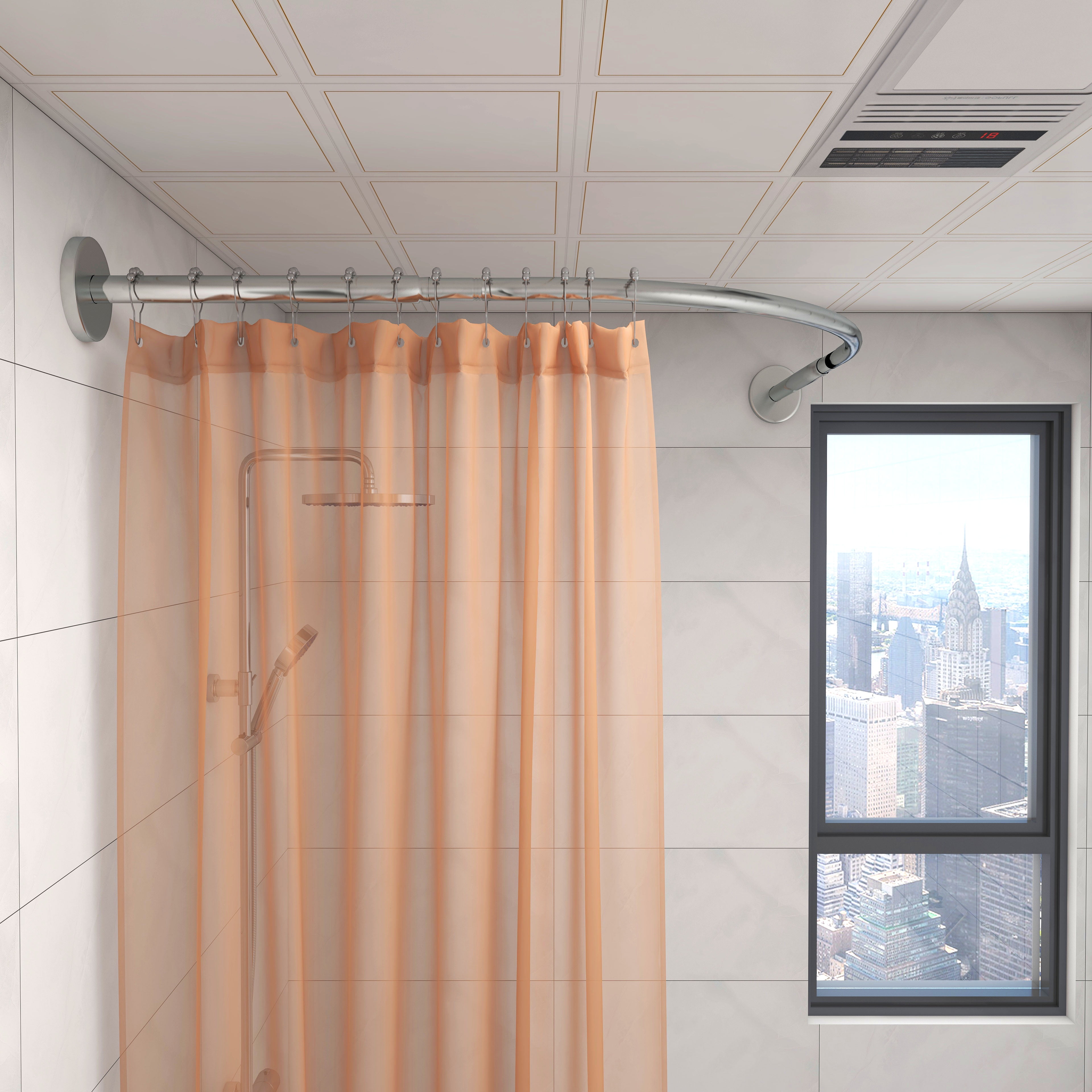 "Protalwell Anti-Rust Stainless Steel L Shaped Shower Curtain Rod, 30 ...