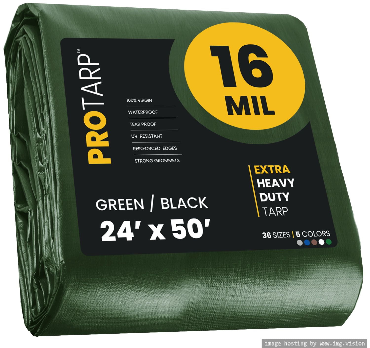 Protarp 16 Mil Extreme Heavy Duty Tarp Camping Tarpaulin Waterproof ...