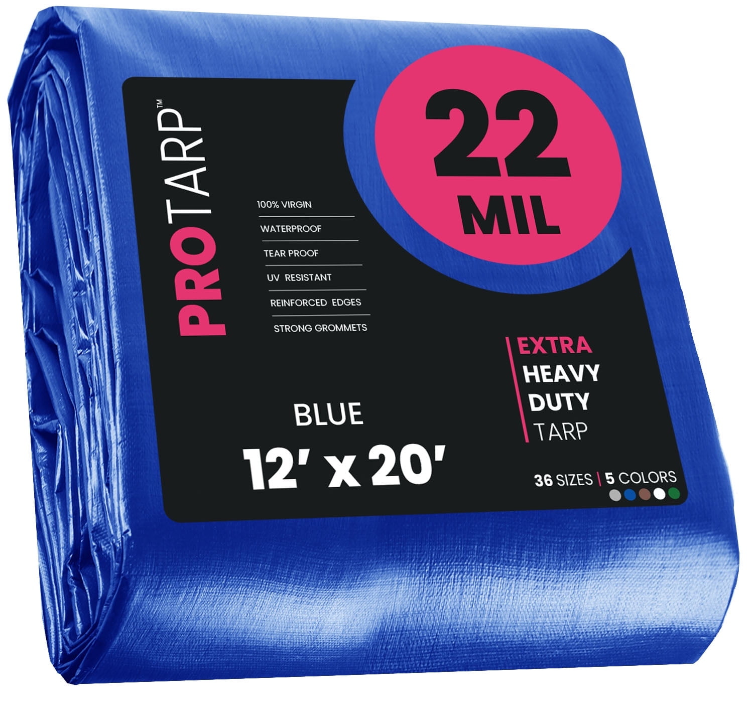 Protarp 22 Mil Extreme Heavy Duty Tarp Camping Tarpaulin Waterproof ...