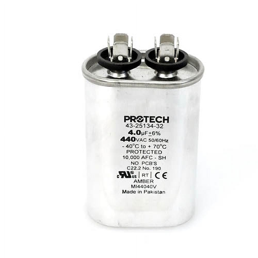 Protech Single Oval Metal Finish Capacitor 4/440 - Walmart.com