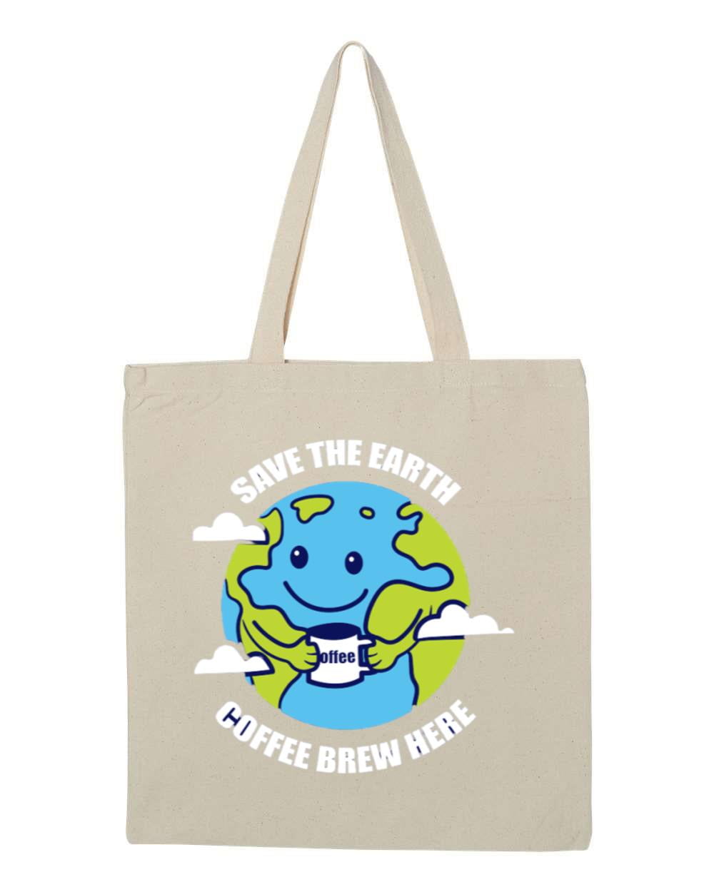 Protect Earth Tote Bag with Simple Bold Save the Planet Eco Message ...