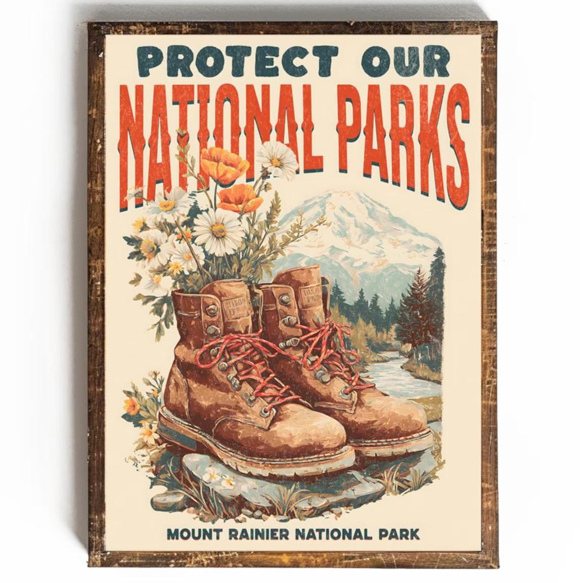 Protect Our National Parks Print Mount Rainier Print Washington State ...