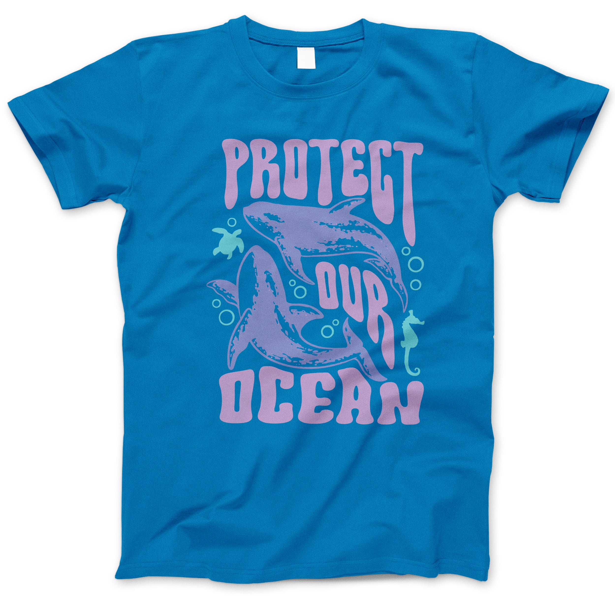 Protect Our Ocean T-Shirt – Save the Sea Graphic Tee with Whales, Sea ...