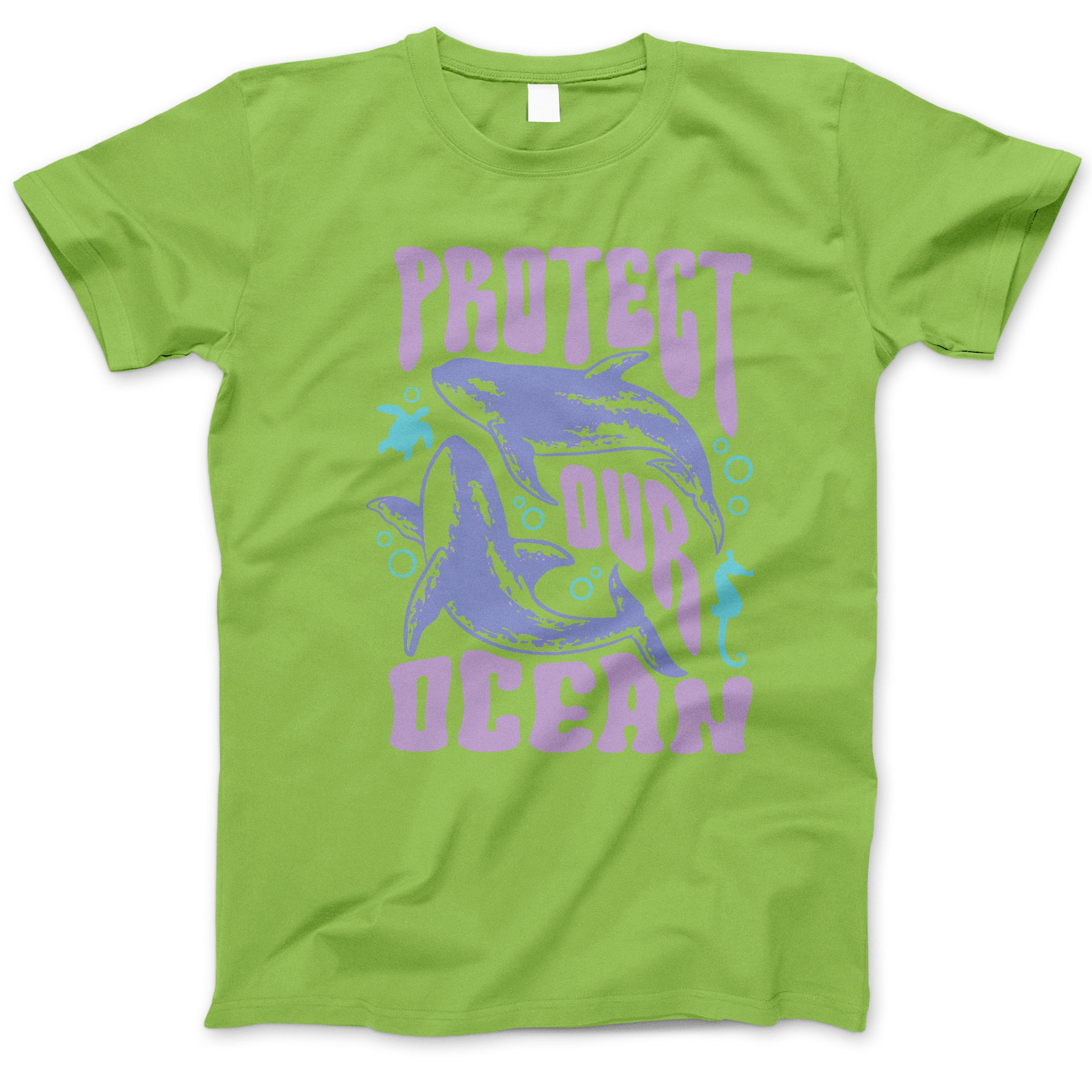 Protect Our Ocean T-Shirt – Save the Sea Graphic Tee with Whales, Sea ...
