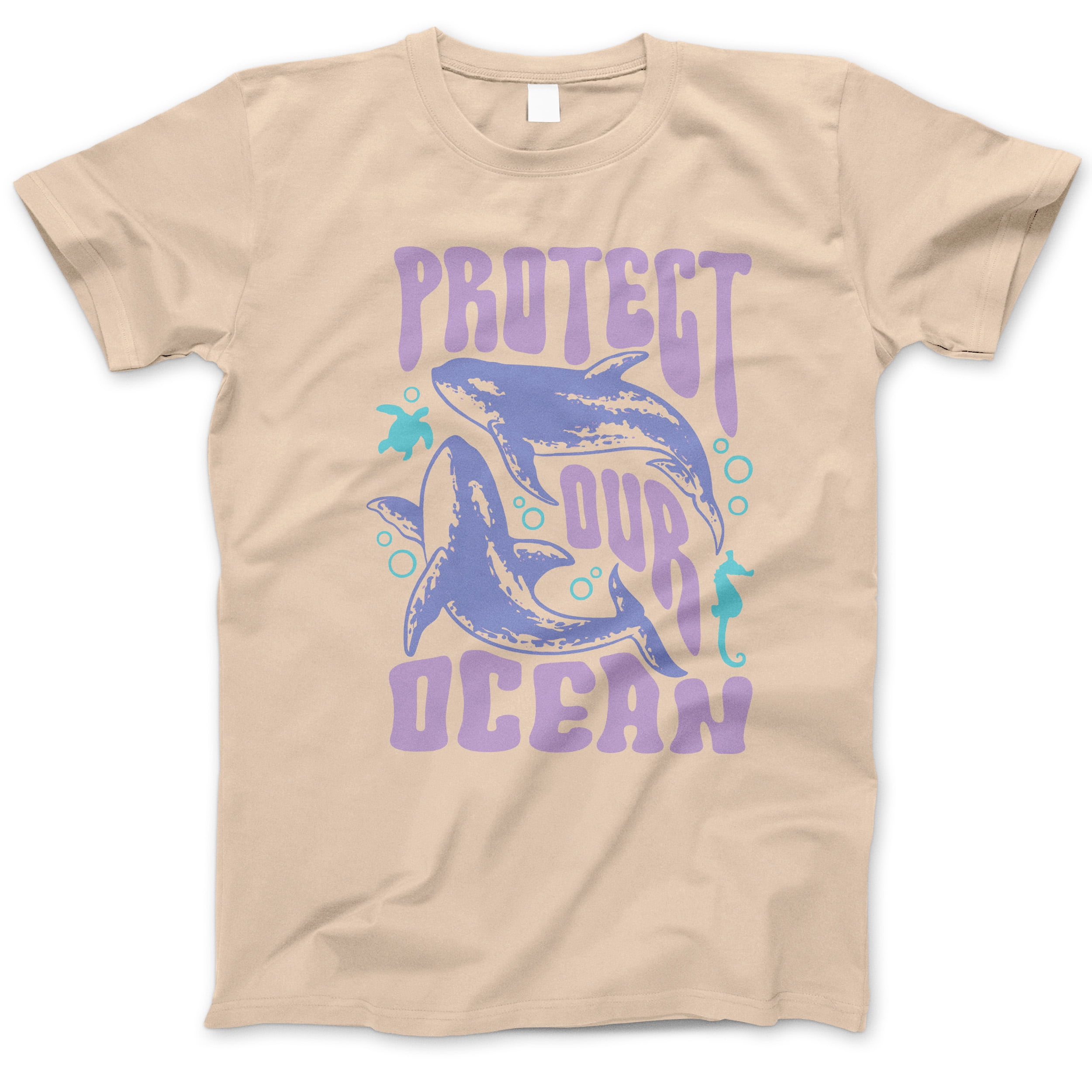 Protect Our Ocean T-Shirt – Save the Sea Graphic Tee with Whales, Sea ...