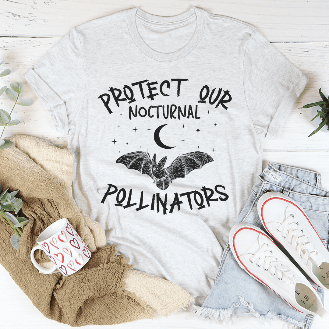 Protect Our Nocturnal Pollinators Tee Black S Peachy Sunday T-Shirt ...