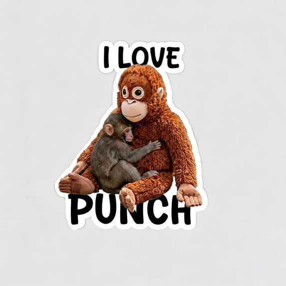Protect Punch The Monkey | Cute Monkey Holding Plush Toy | Fun Vinyl ...