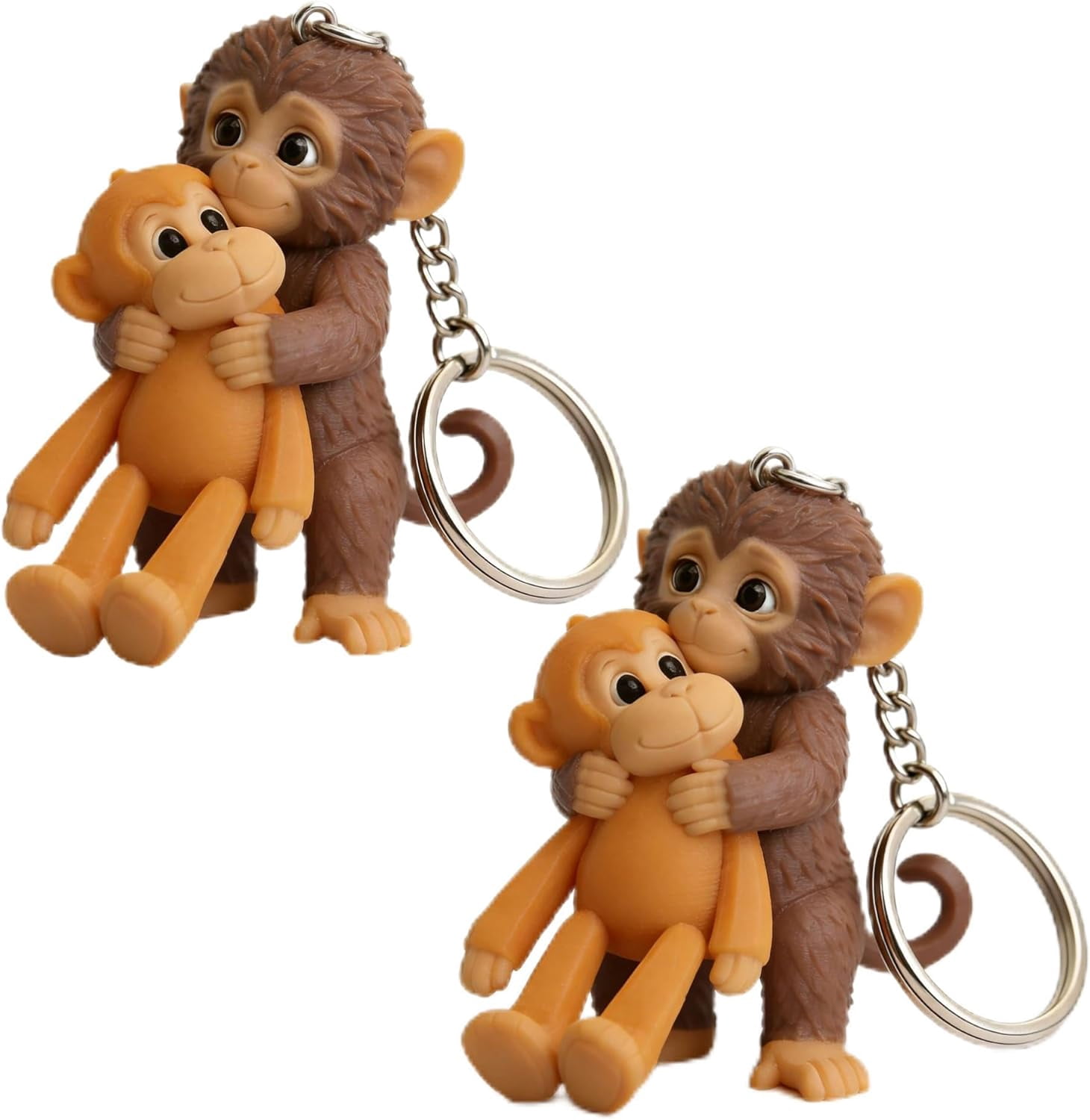Protect Punch The Monkey Keychain, 3D Cute Monkey Holding Plush Toy ...