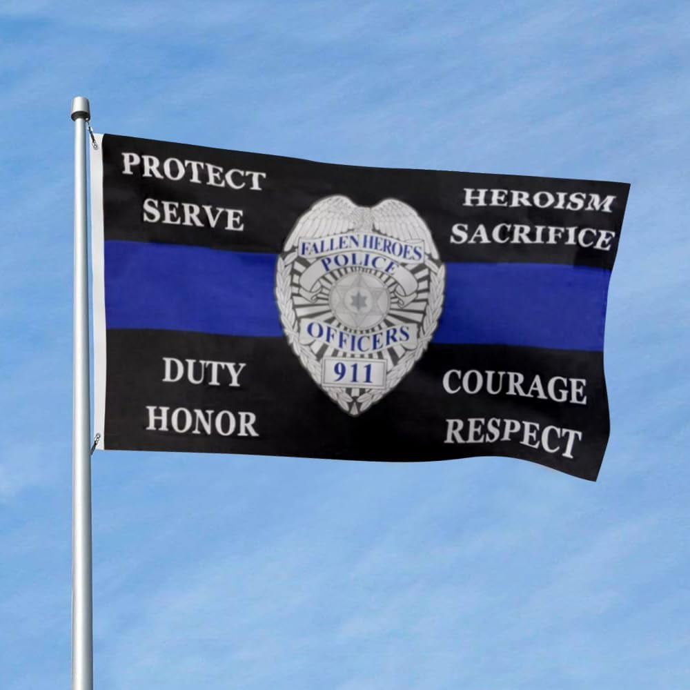 Protect Serve Flag Fallen Heroes Police Flags 3x5ft Vivid Color Double ...