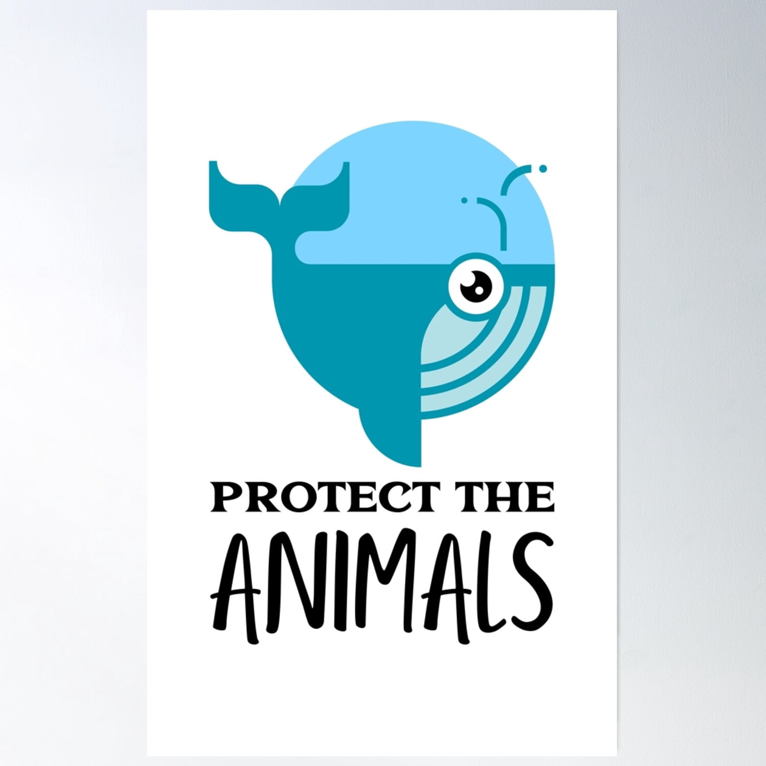 Protect The Animals - Blue Whale Poster Wall Art, Modern Wall Decor ...