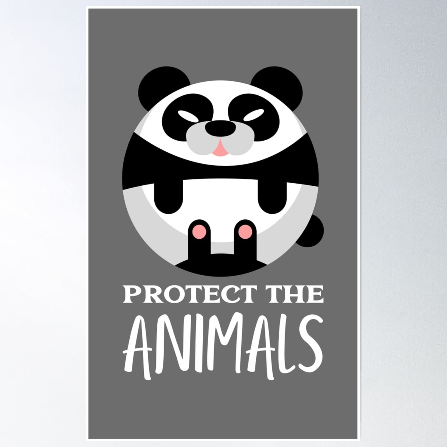 Protect The Animals - Panda Bear Cute Poster Wall Art, Modern Wall ...