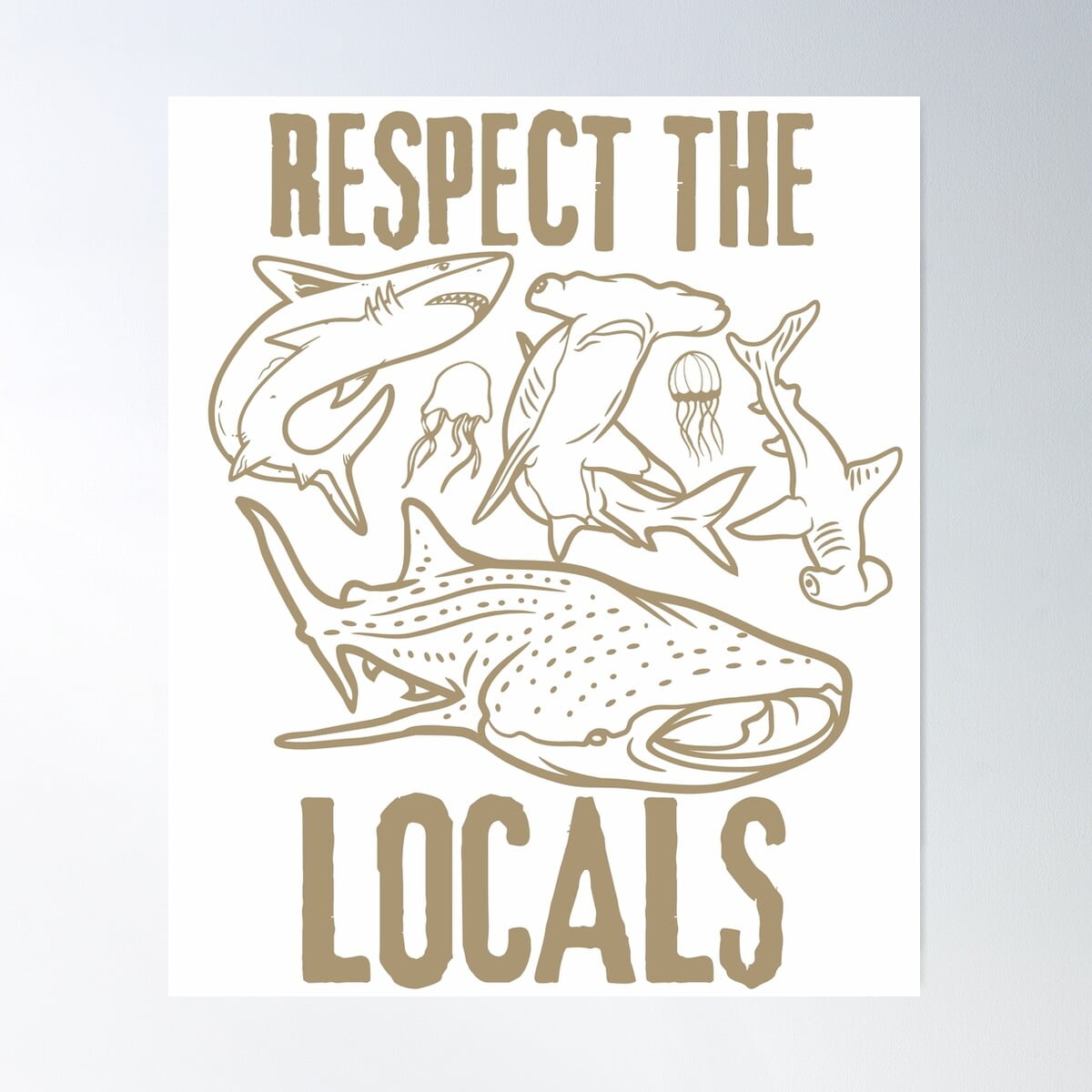 Protect The Ocean Whale Shark, Respect The Locals Gift Poster Wall Art ...