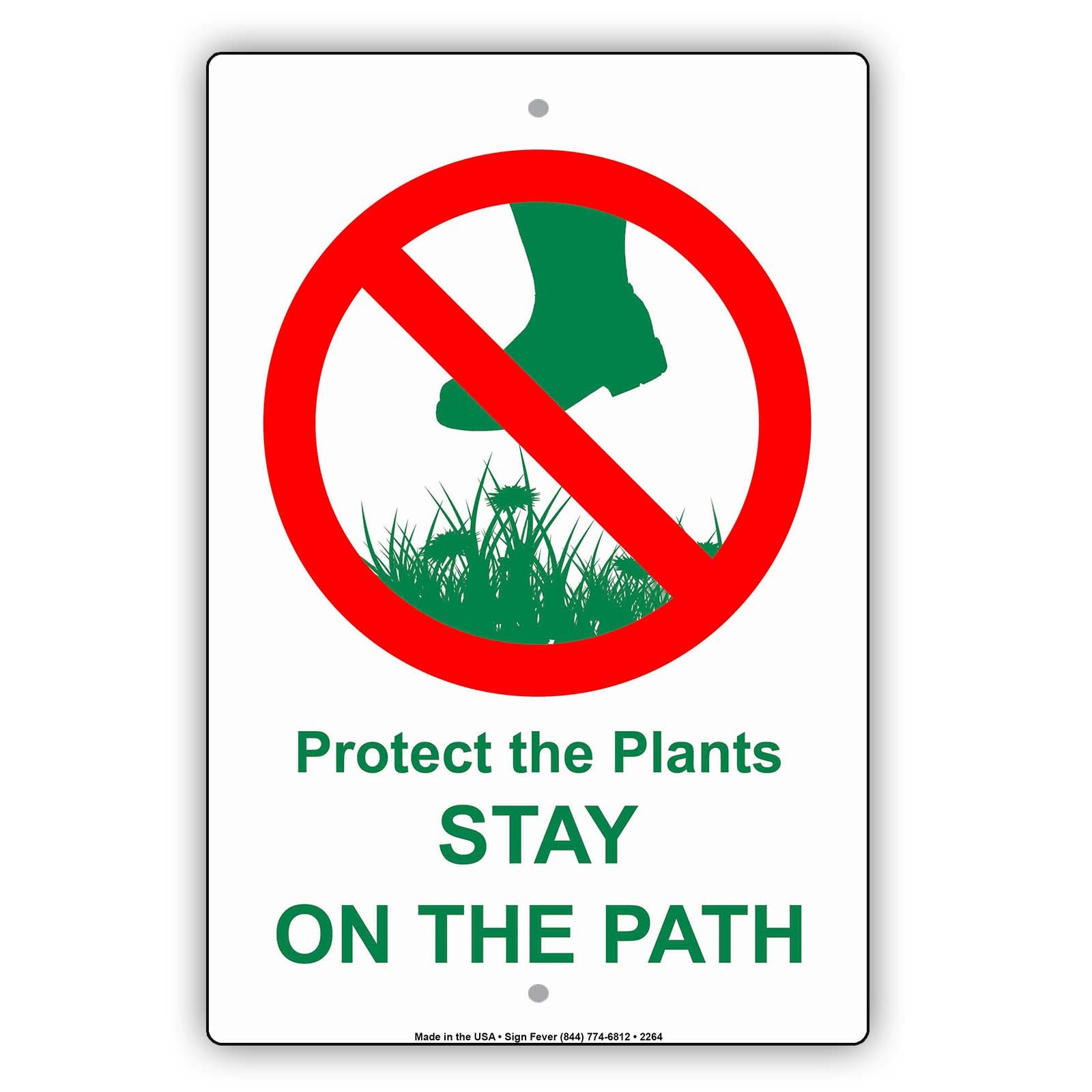 Protect The Plants Stay On The Path with Graphic Environmental Alert ...