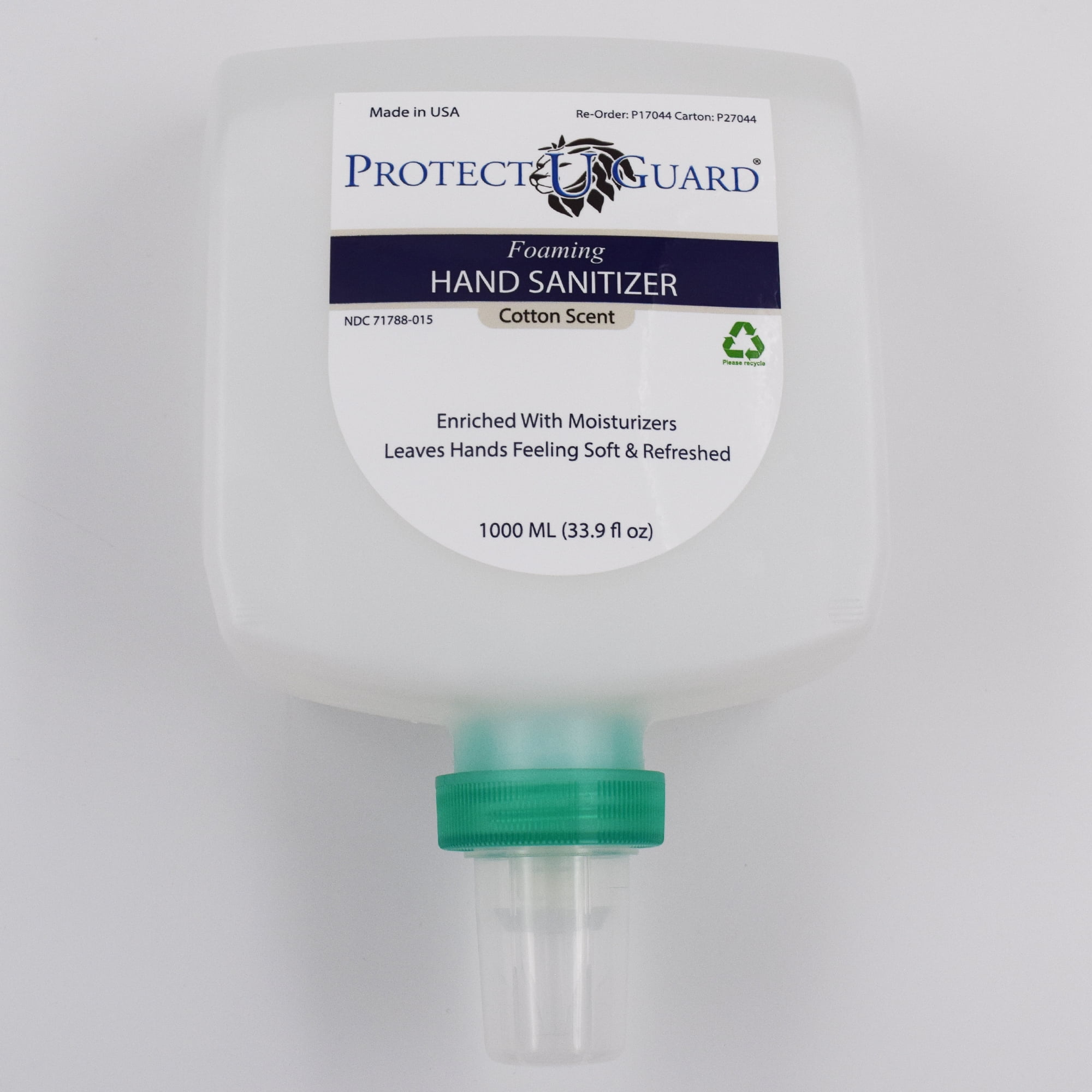 Protect U Guard Foaming Alcohol Hand Sanitizer, Cotton Scent, 1 Liter ...