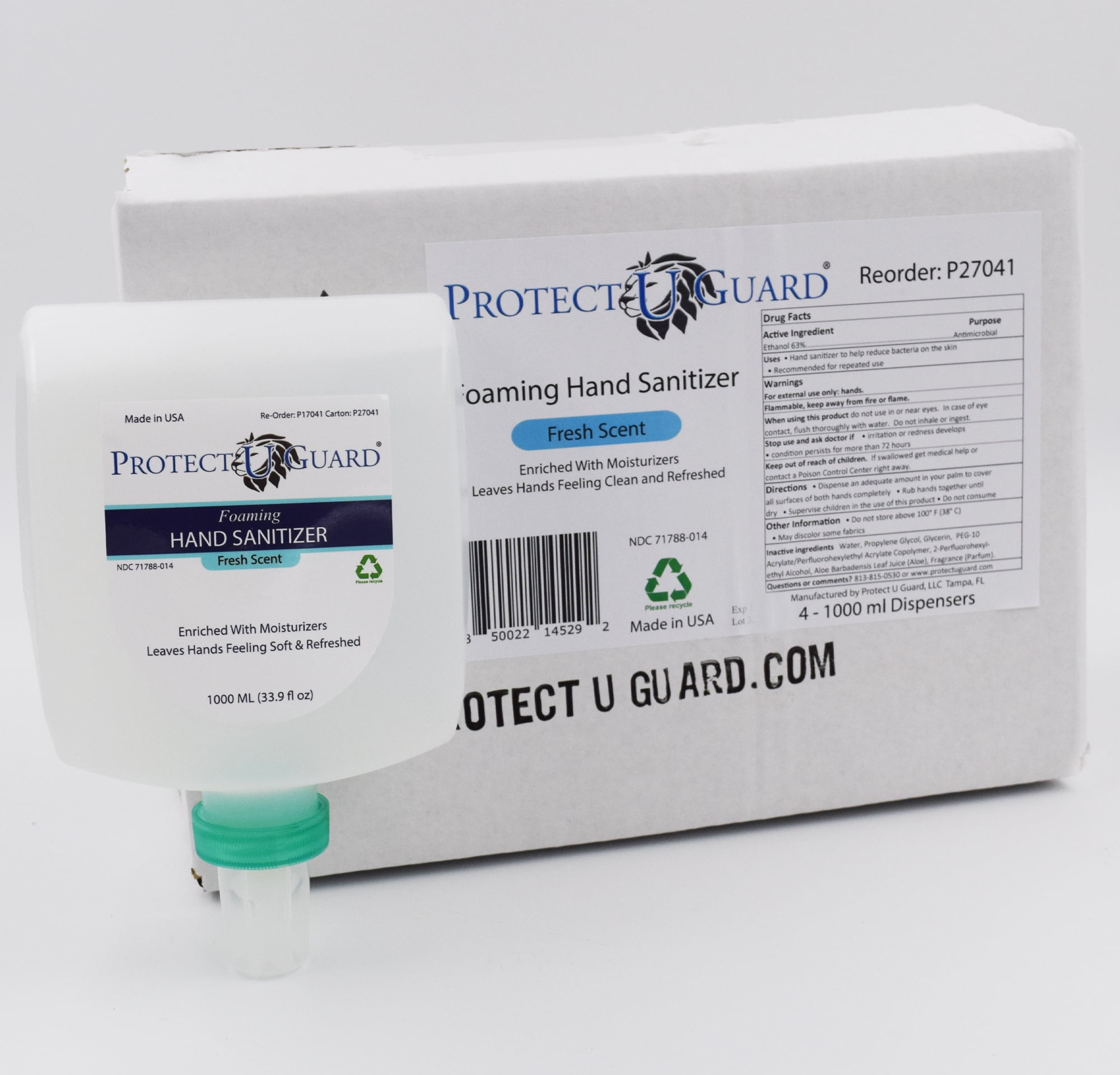 Protect U Guard Foaming Alcohol Hand Sanitizer, Fresh Scent, 1 Liter ...