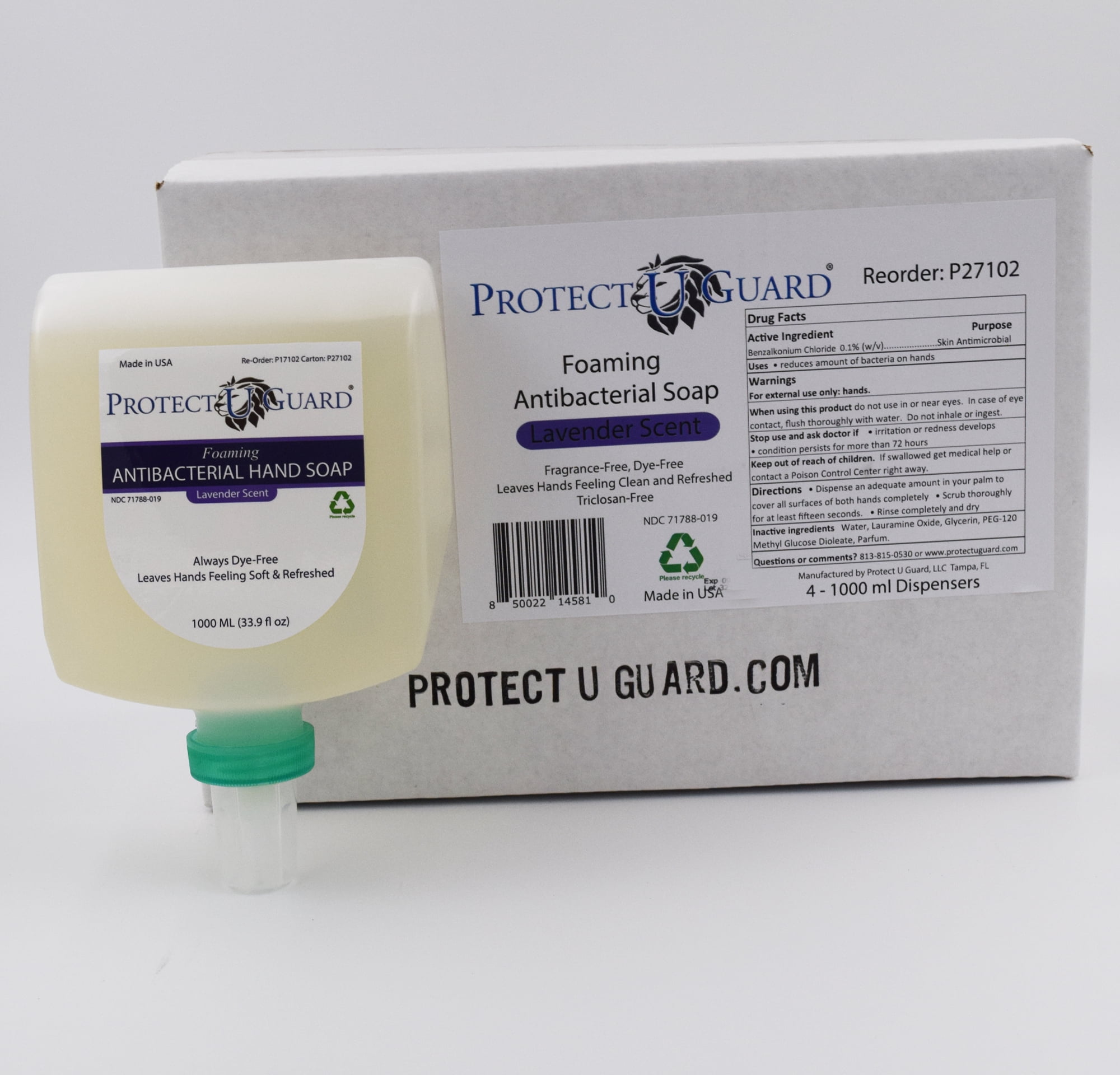 Protect U Guard Foaming Antibacterial Hand Soap, Lavender Scent, 1 ...