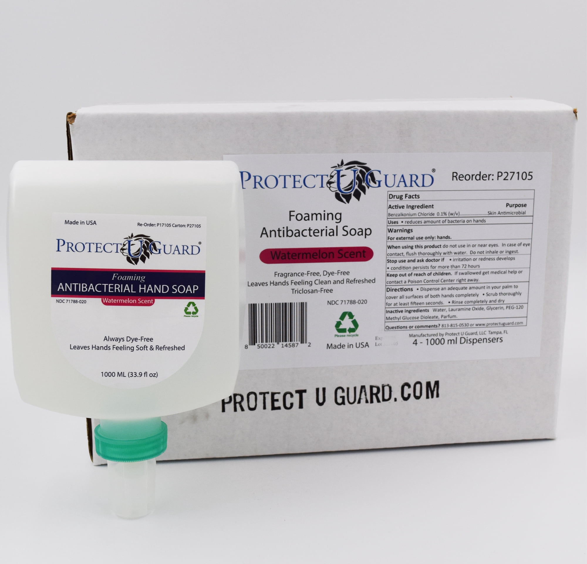 Protect U Guard Foaming Antibacterial Hand Soap, Watermelon Scent, 1 ...