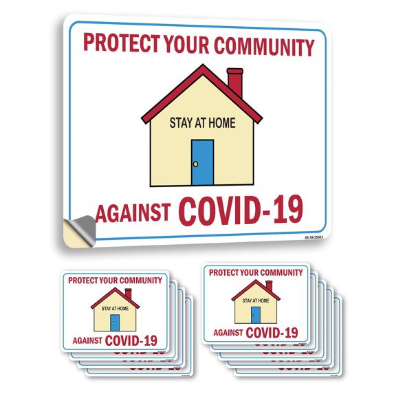 Protect Your Community Against COVID-19 Public Safety Vinyl Decal Label ...