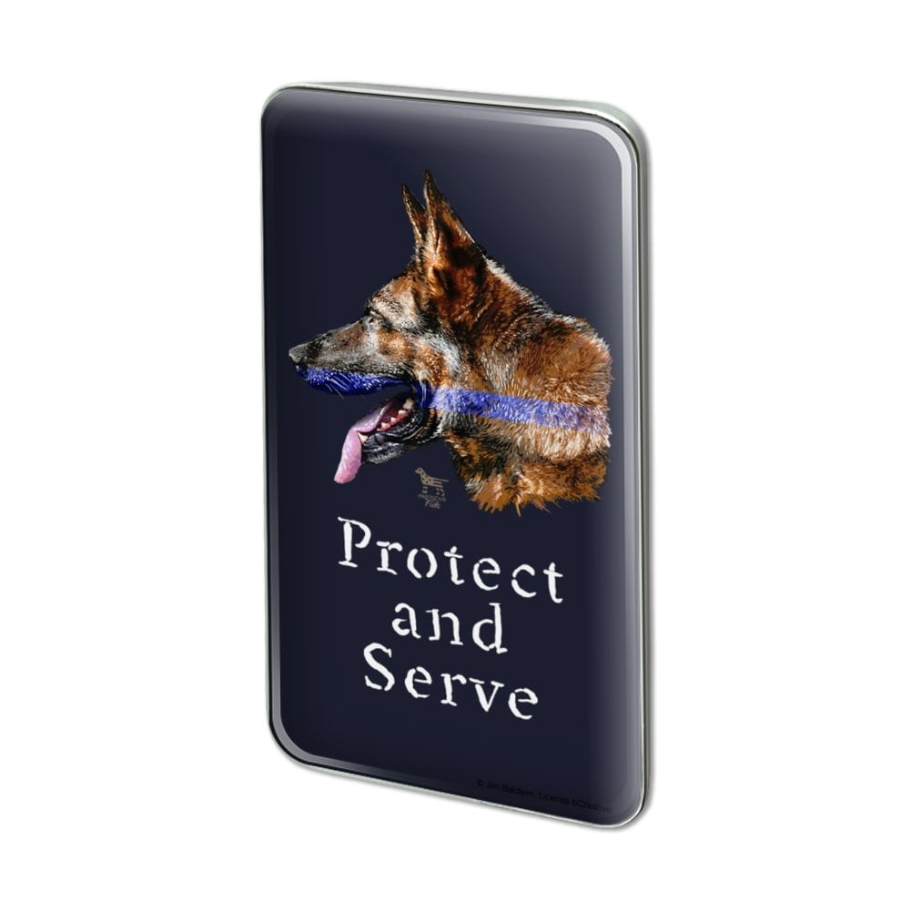 Protect and Serve K9 Police Thin Blue Line German Shepherd Dog Metal ...