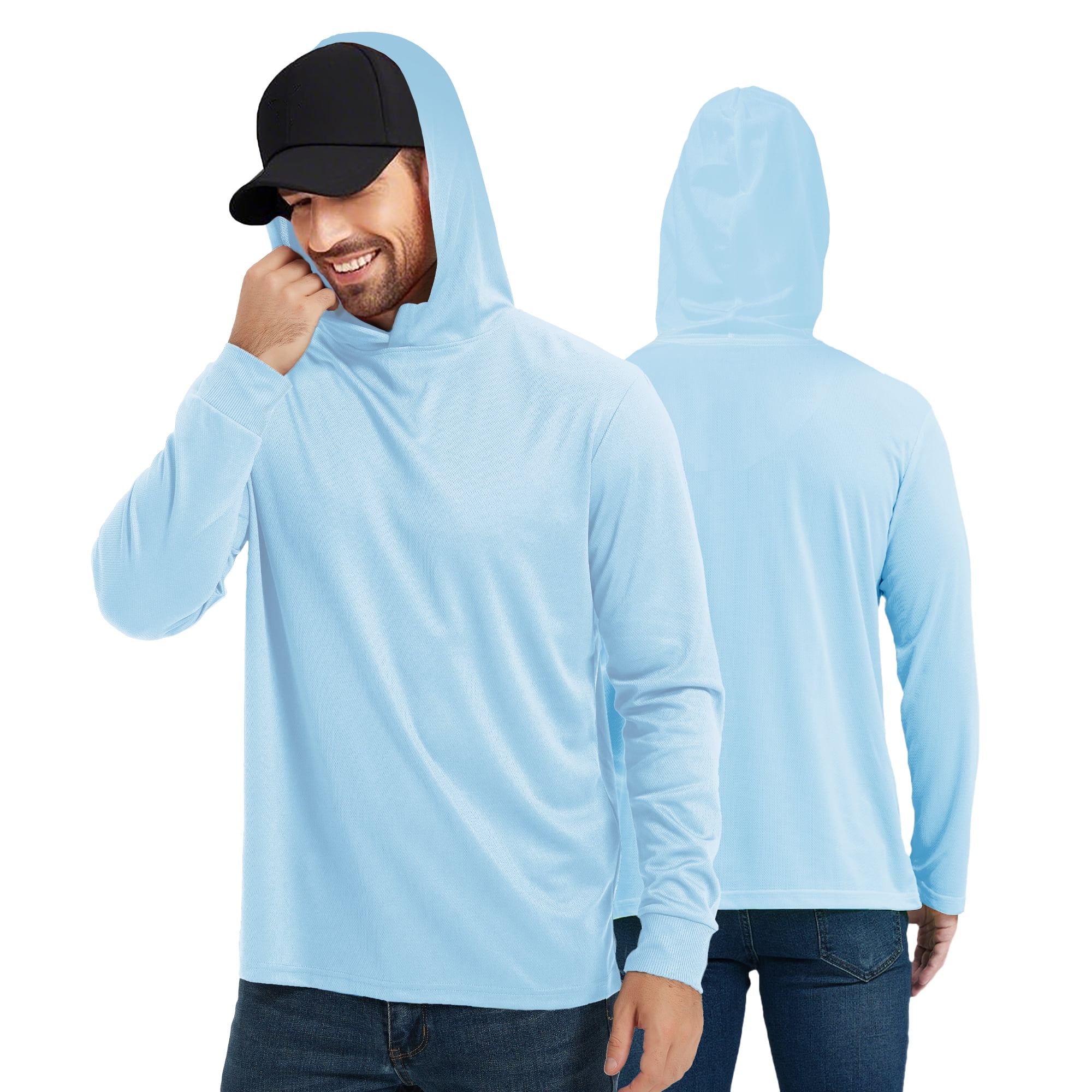 ProtectX 2-Pack High Visibility Lightweight Long Sleeve Hoodie, Sun Protection UPF 50+ Quick-Dry ...