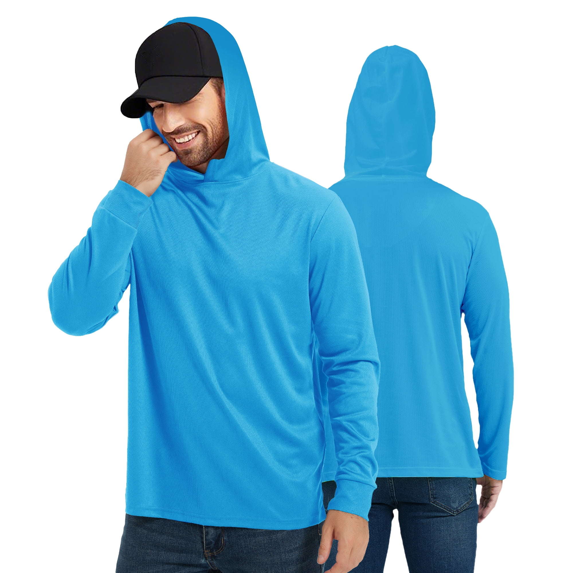 ProtectX 2-Pack High Visibility Lightweight Long Sleeve Hoodie, Sun Protection UPF 50+ Quick-Dry ...
