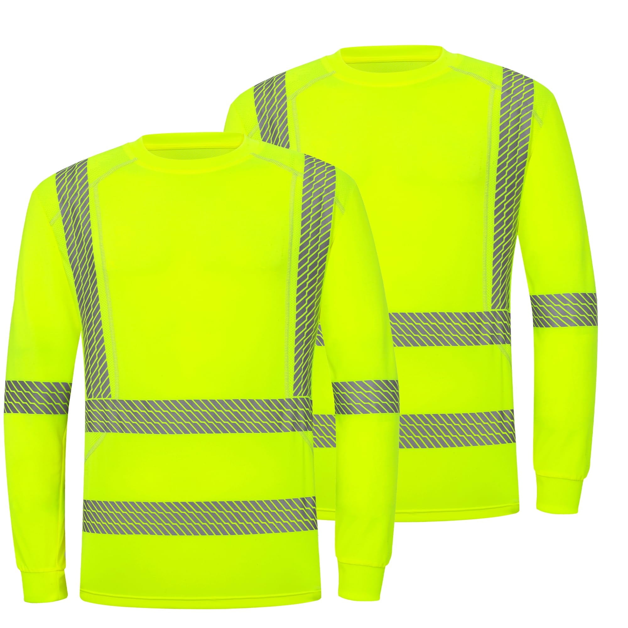 ProtectX 2 Pack High Visibility Long Sleeve Safety Reflective Shirts ...