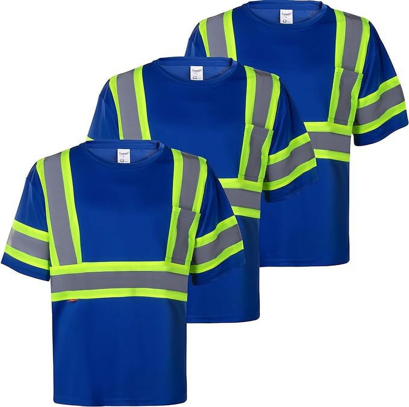 ProtectX 3-Pack Men's High Visibility Heavy Duty Breathable Long Sleeve Reflective Safety T ...