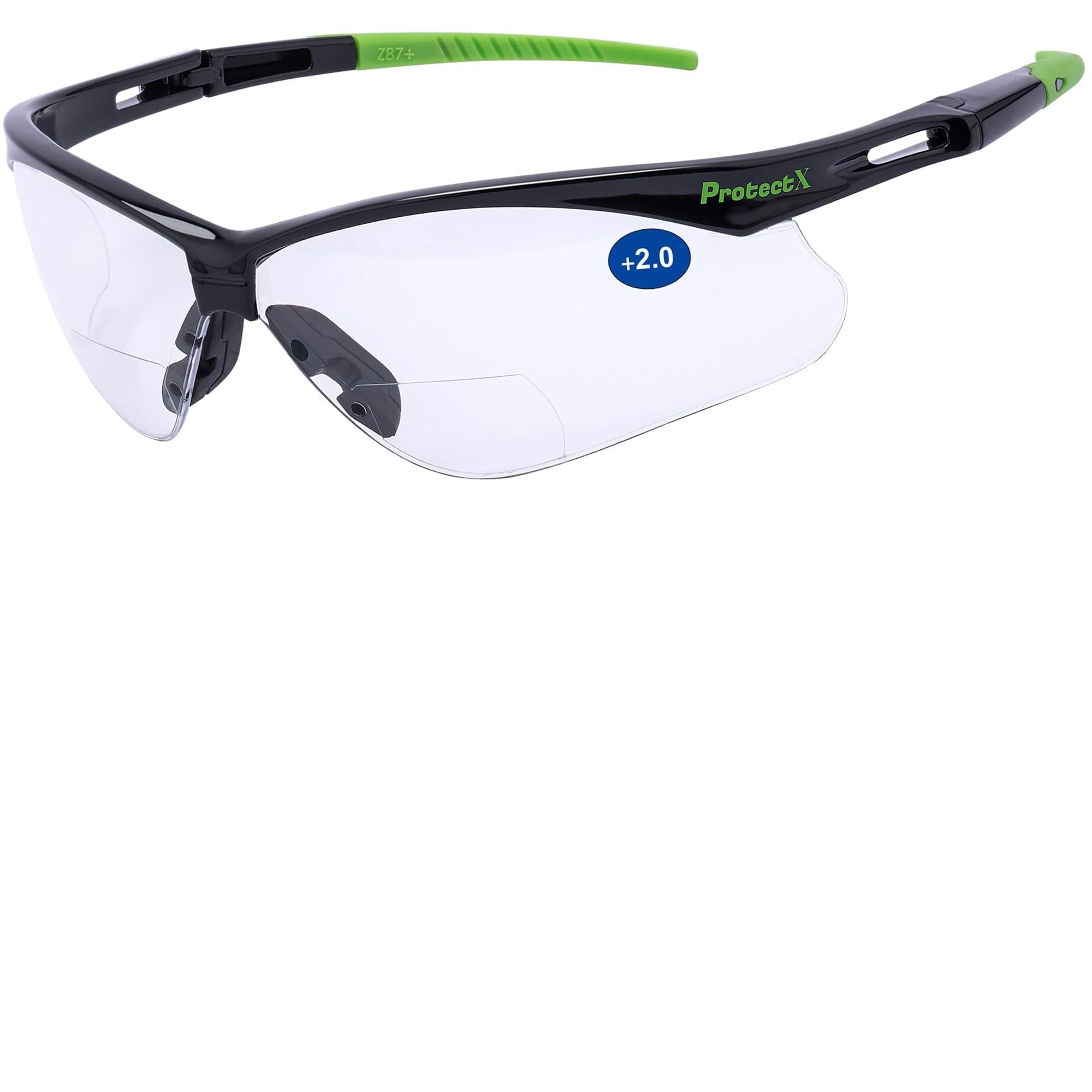 ProtectX Bifocal Reading Safety Glasses 2.0 Diopter, Eye Protection ...