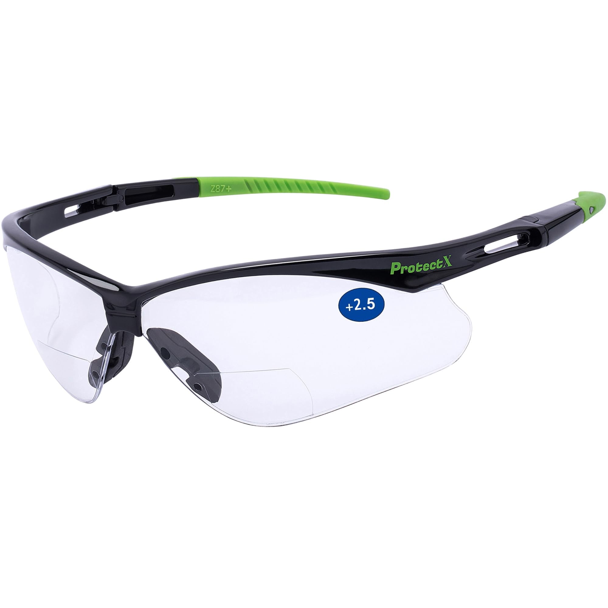 ProtectX Bifocal Reading Safety Glasses 2.5 Diopter, Eye Protection ...